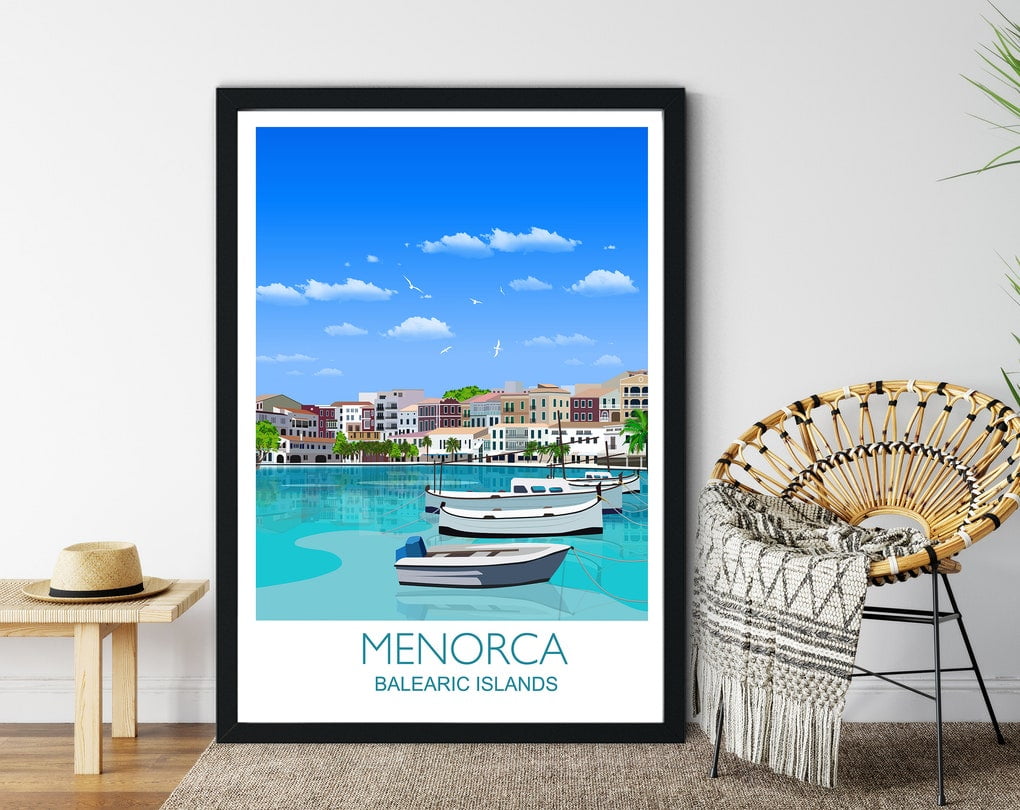 Menorca Travel Print, Travel Poster Of Menorca, Balearic Islands ...
