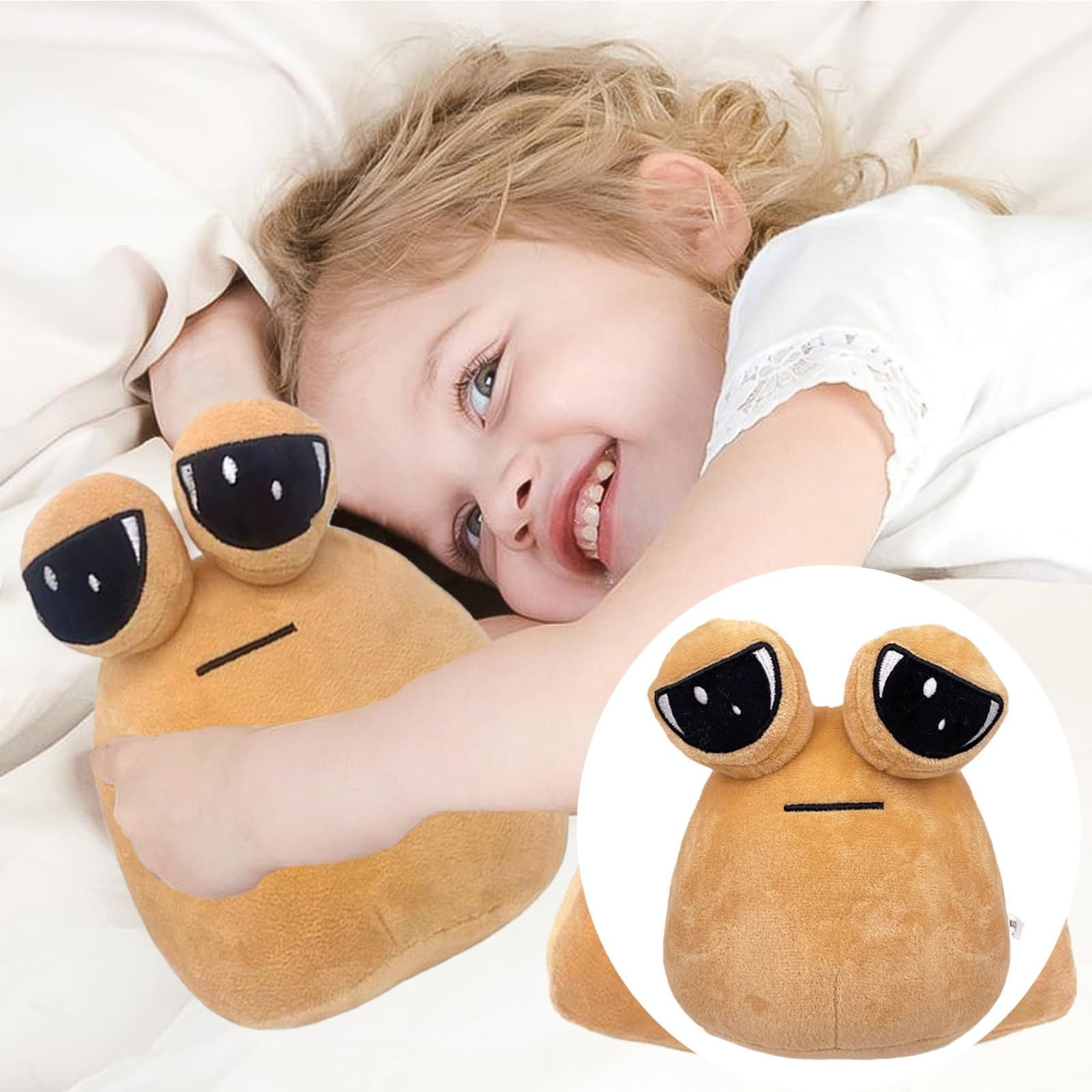 Menrecid 22cm Pou Plush Alien Toy - Soft Kawaii Stuffed Doll for ...