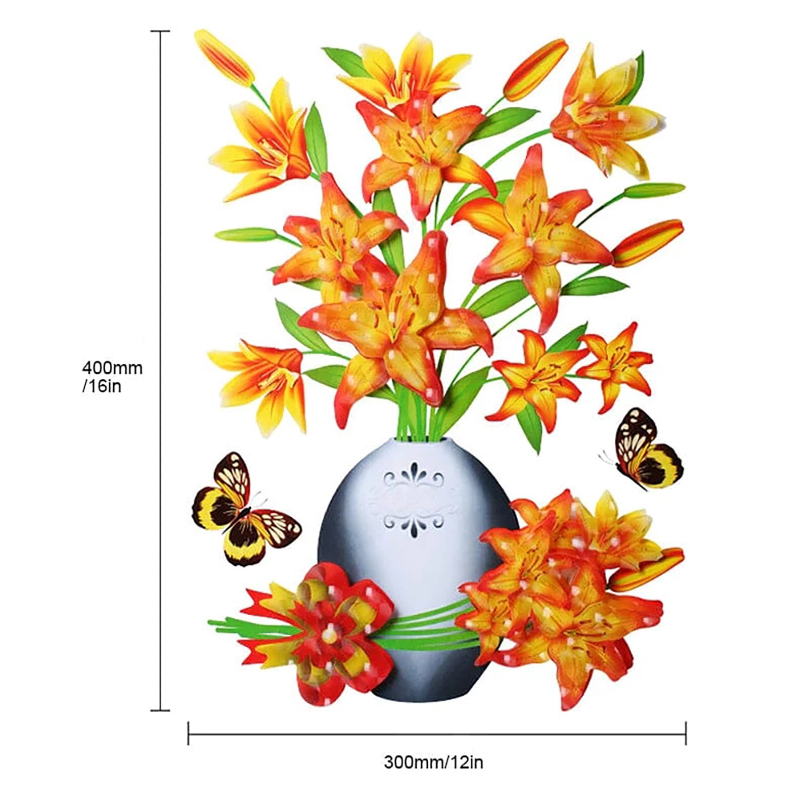 Menrkoo 3 D Vase StickerWall Sticker Home Refrigerator Cabinet ...