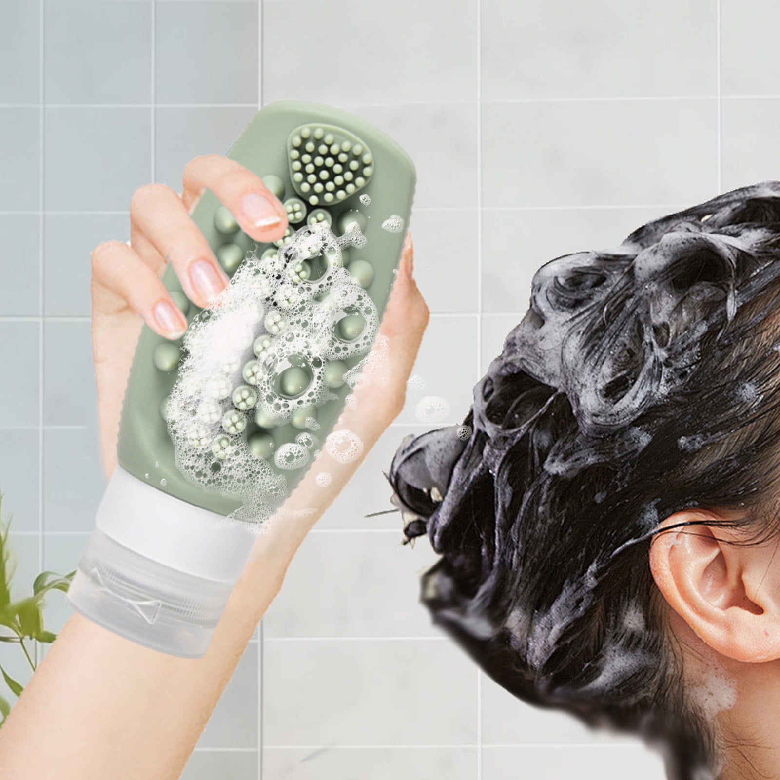 Menrkoo Cleaning Fluid Dispenser Bottle Portable Travel Dispenser Bottle Storage Shampoo 2 In 1 ...