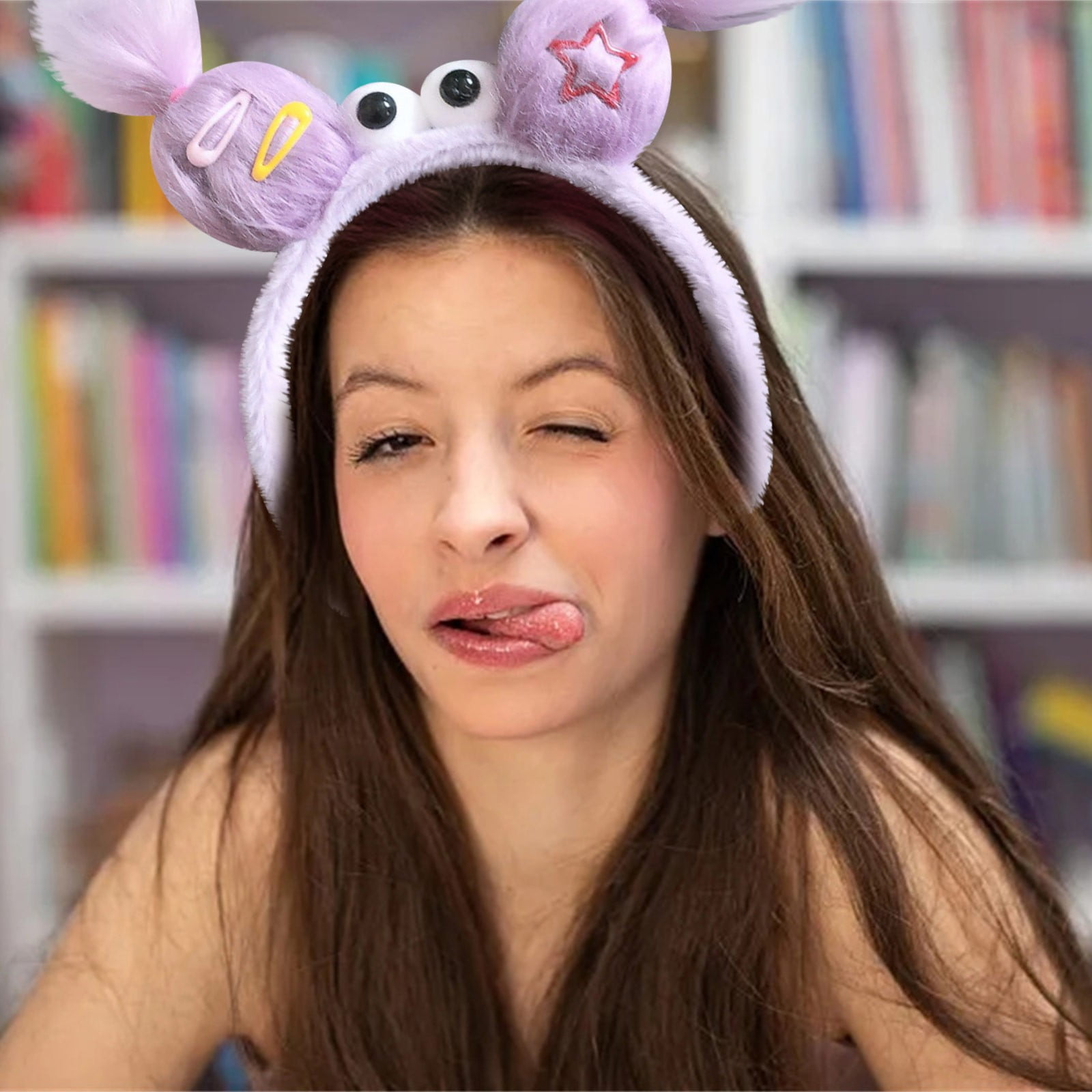 Menrkoo Dopamine Funny Braid Hair Hoop And Cute Doll Hair Hoop Purple ...