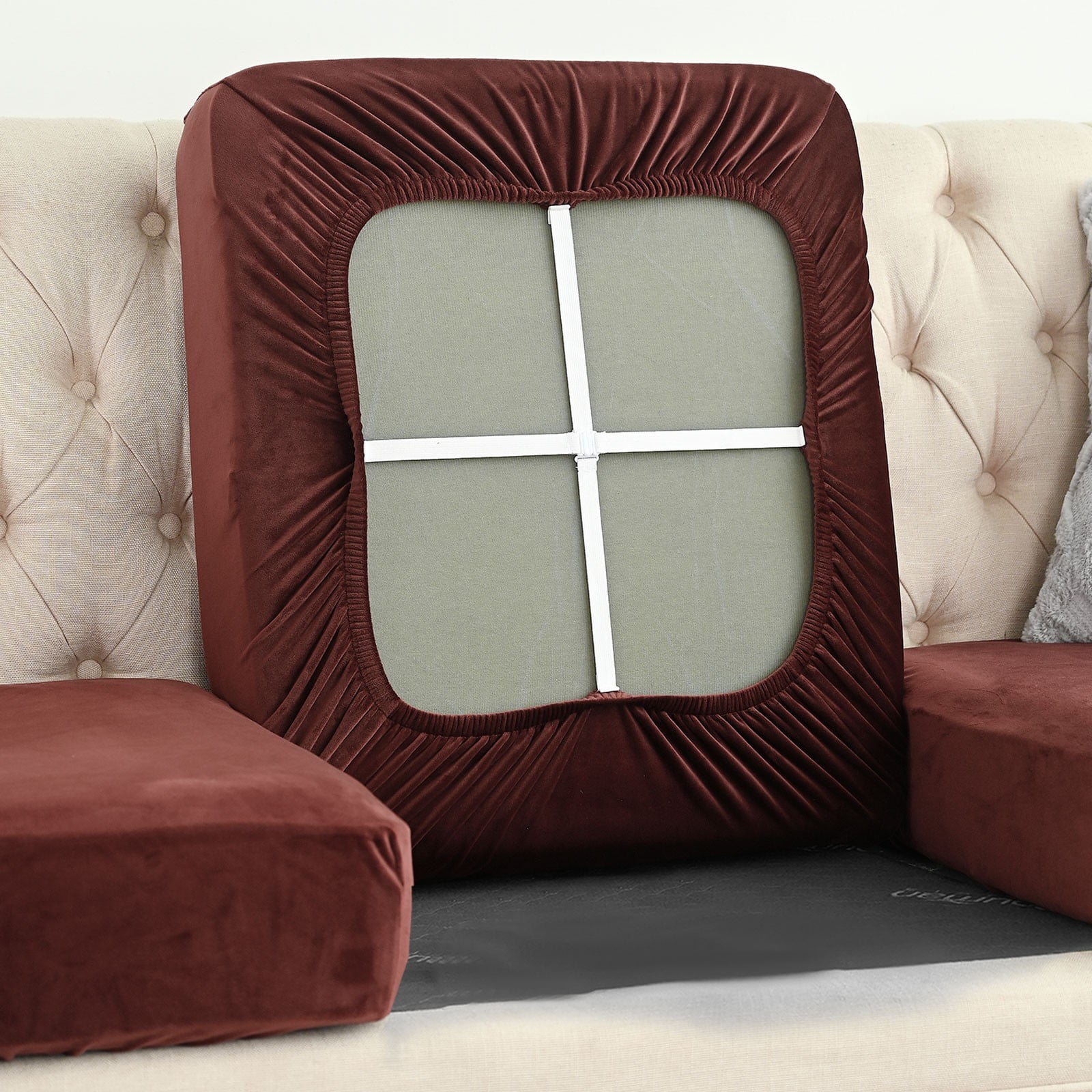 Menrkoo Full Wrap-Around Sofa Cover With Anti-Scratch Armor Layer And ...