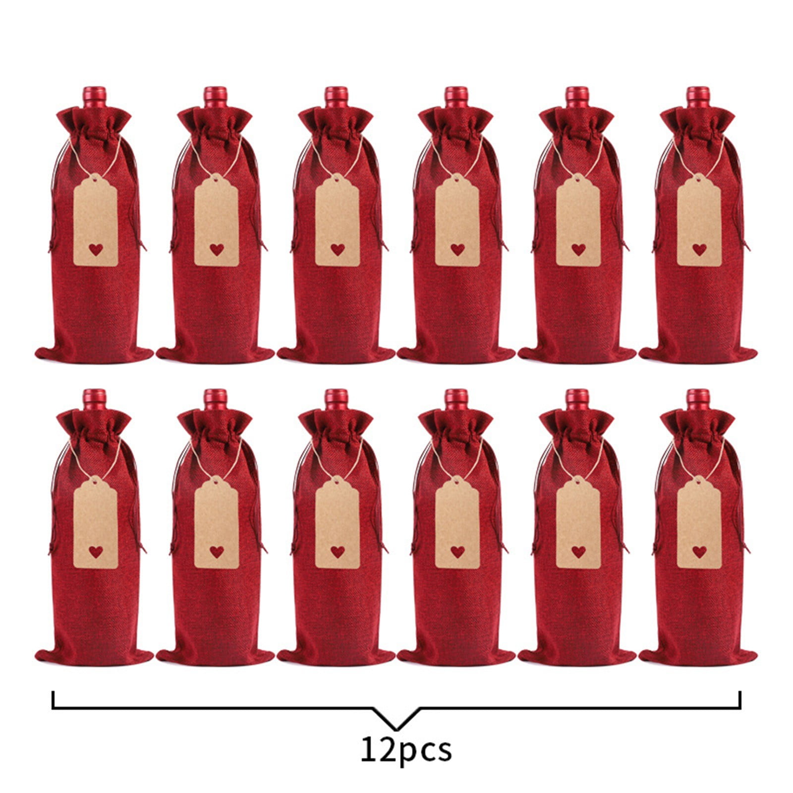 Linen Wine Bottle Bag Set Wine Bottle Set Linen Tag Red Wine Packaging ...