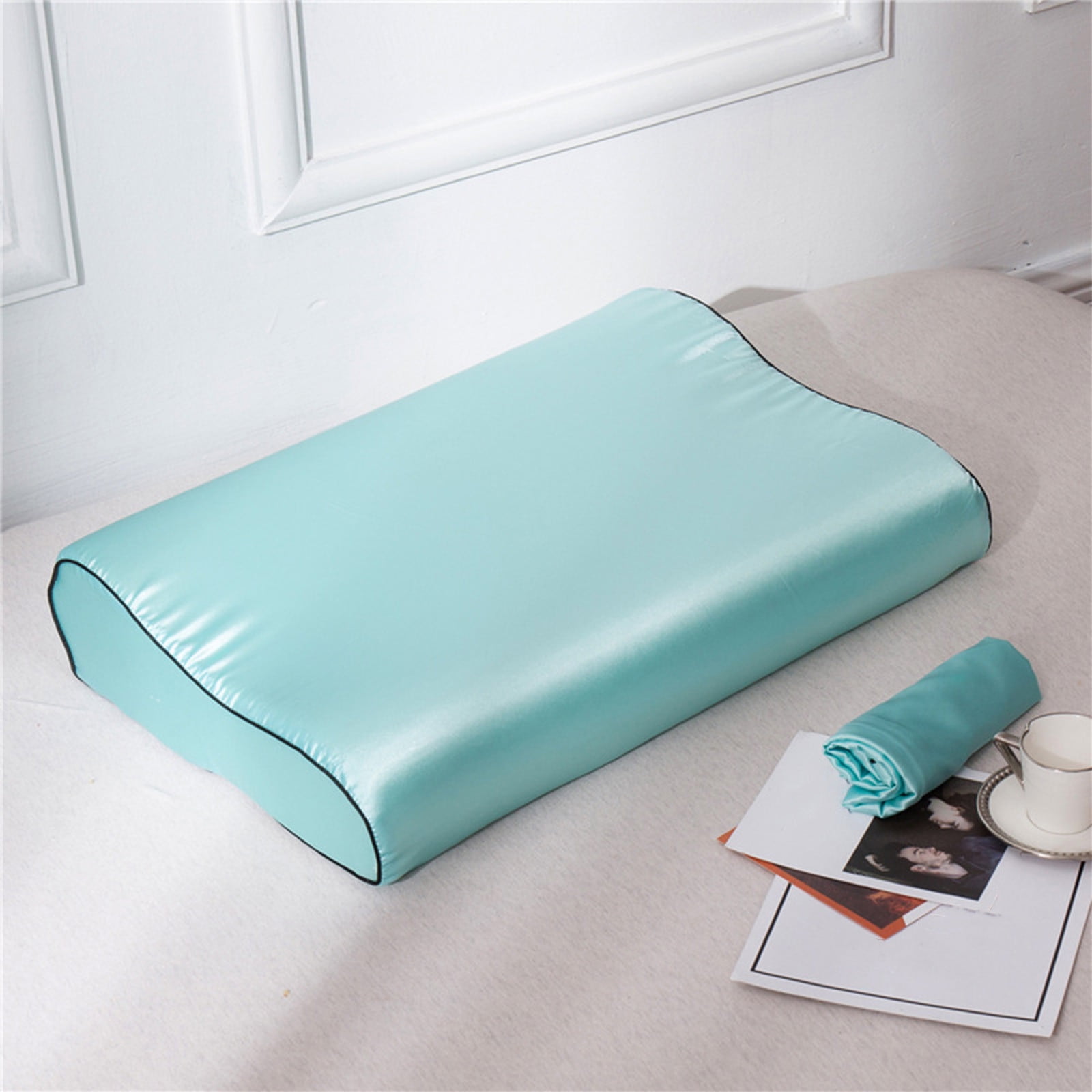 Menrkoo Memory Neck Guard Pillowcase Satin Silk Pillowcase For Skin And ...