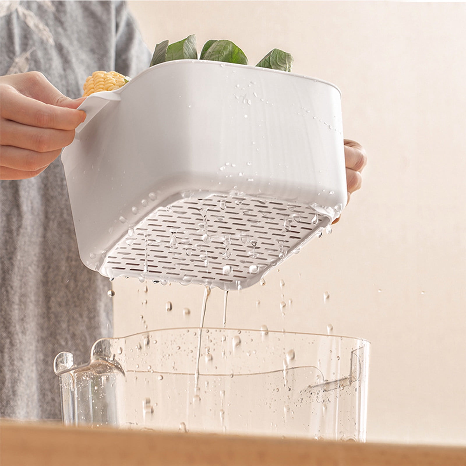 Menrkoo Multi Functional Basket New Fruit Cleaning Bowl With Strainer ...