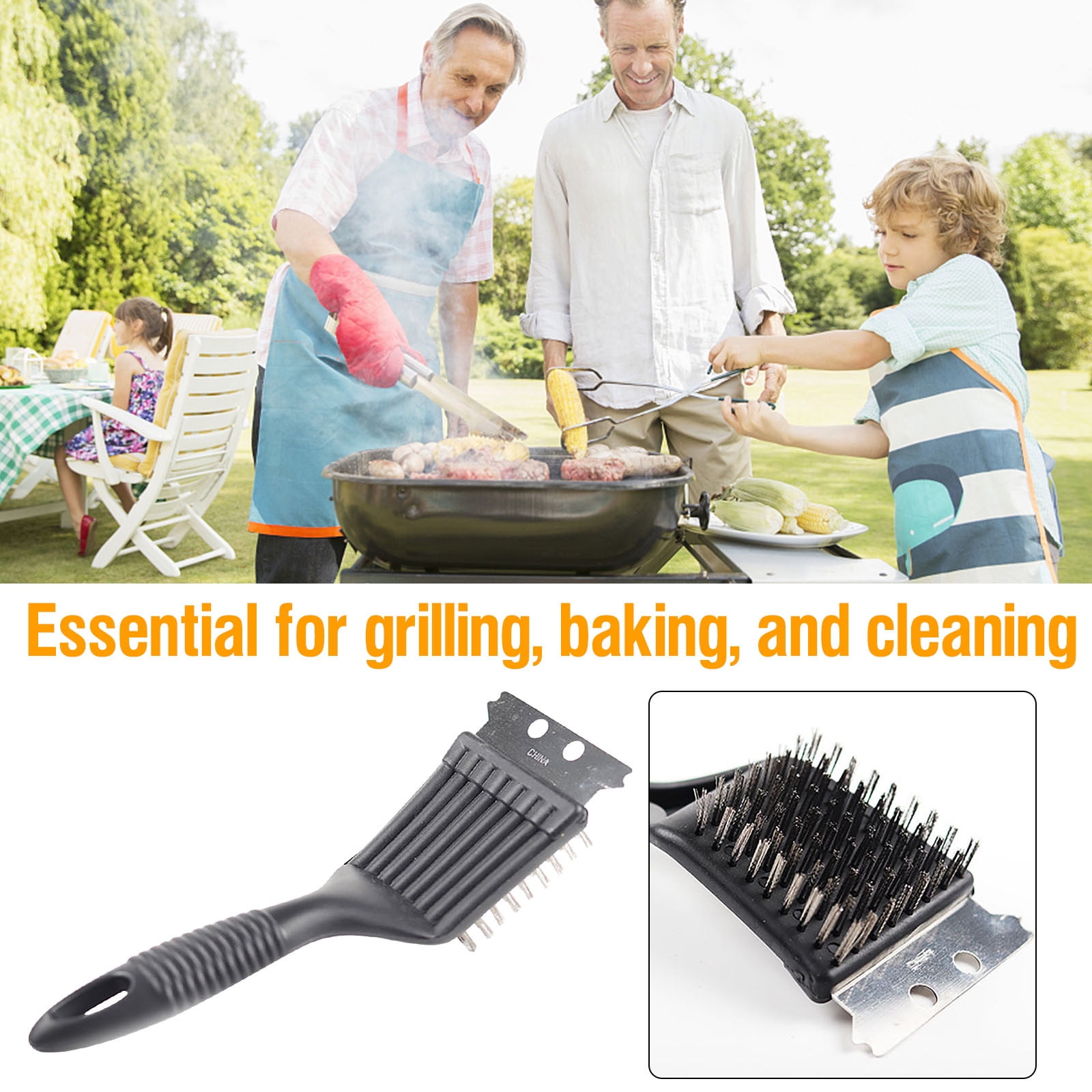 Menrkoo Stainless Steel Wire Brush Barbecue Stove Tip Tail Brush ...