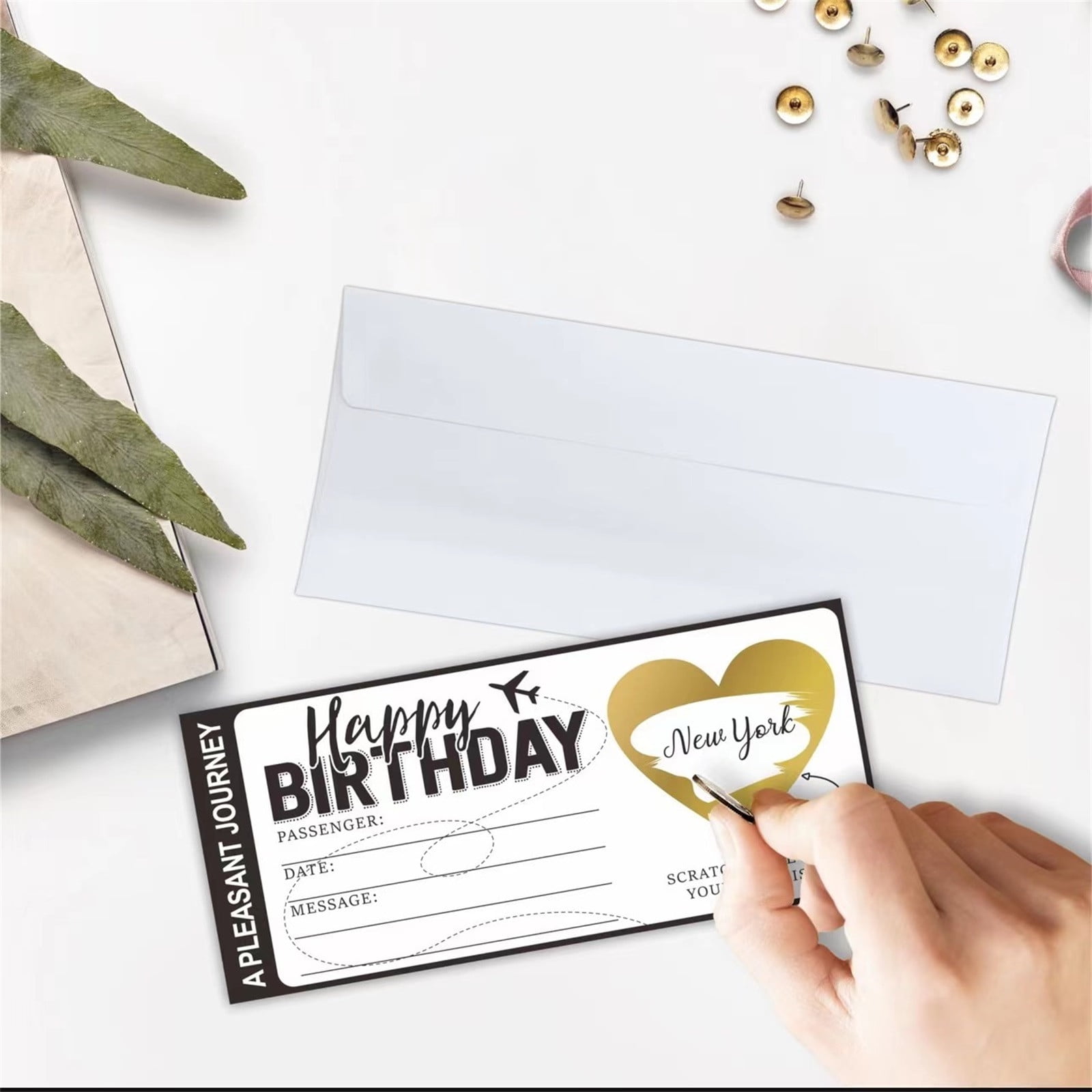 Menrkoo Write Your Own Diy Scratch Card With Envelope Surprise Boarding ...