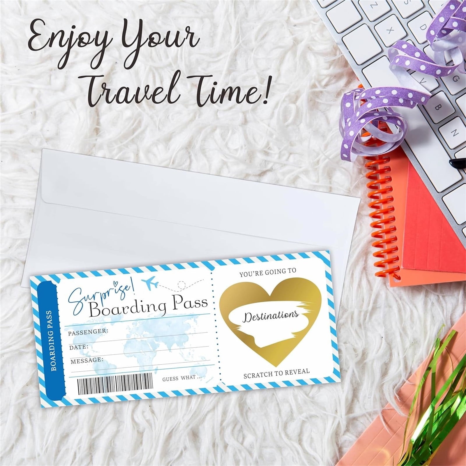 Menrkoo Write Your Own Diy Scratch Card With Envelope Surprise Boarding ...