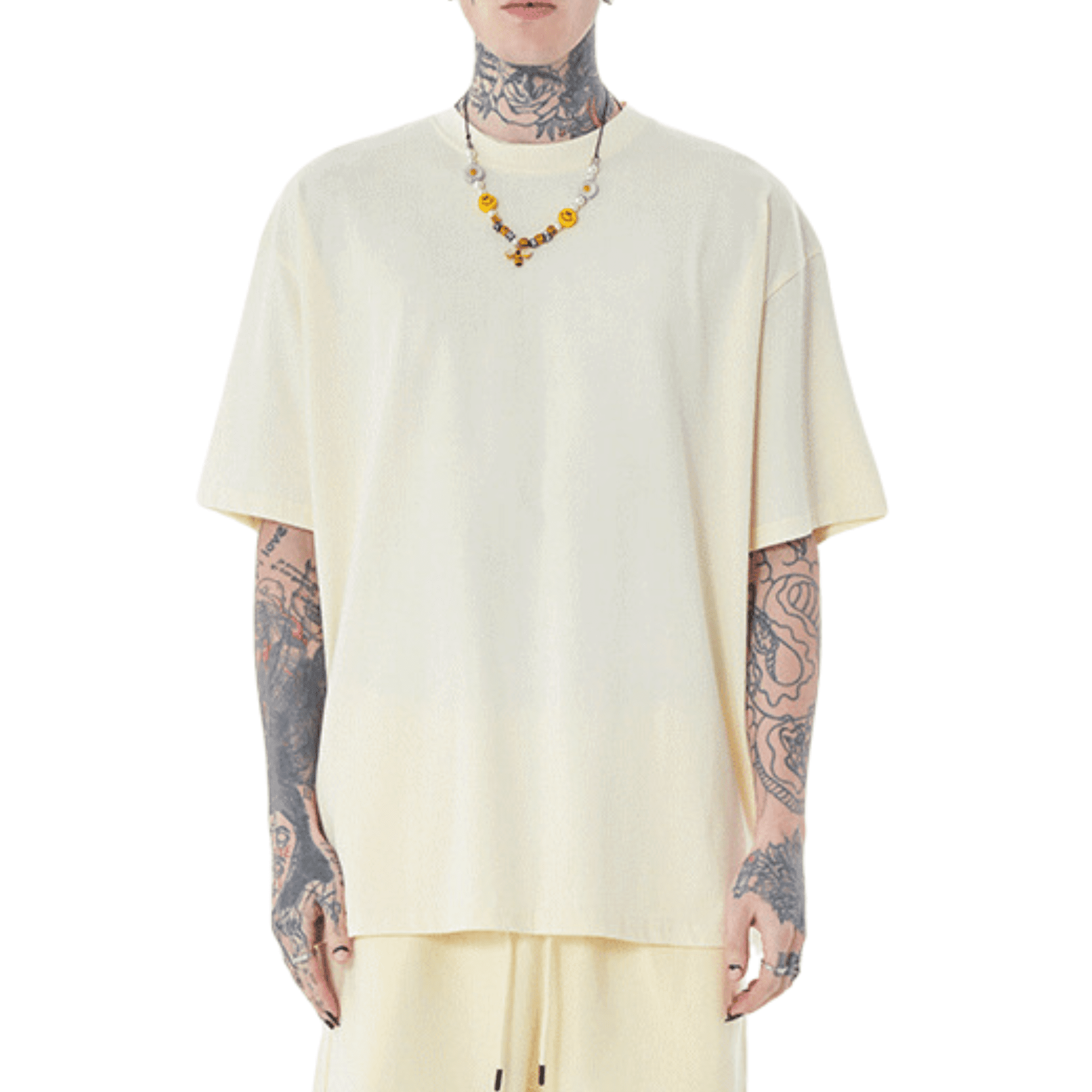 Mens 100% Cotton Boxy Fit Plain T-shirt Cropped Boxy Fit Blank T Shirts ...