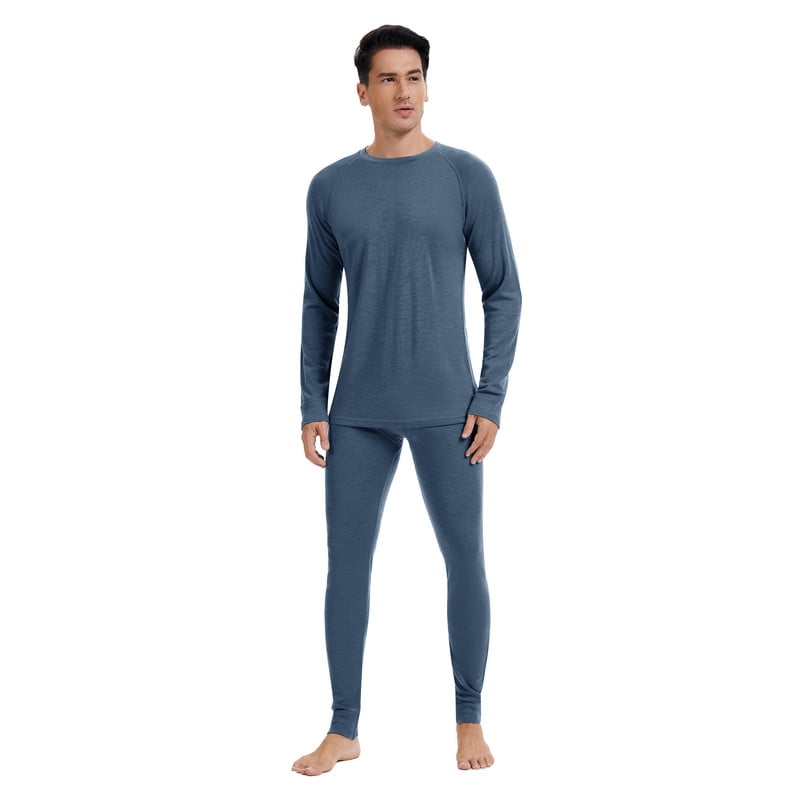 Mens 100% Merino Wool Base Layer Sets for Ski Lightweight Thermal ...
