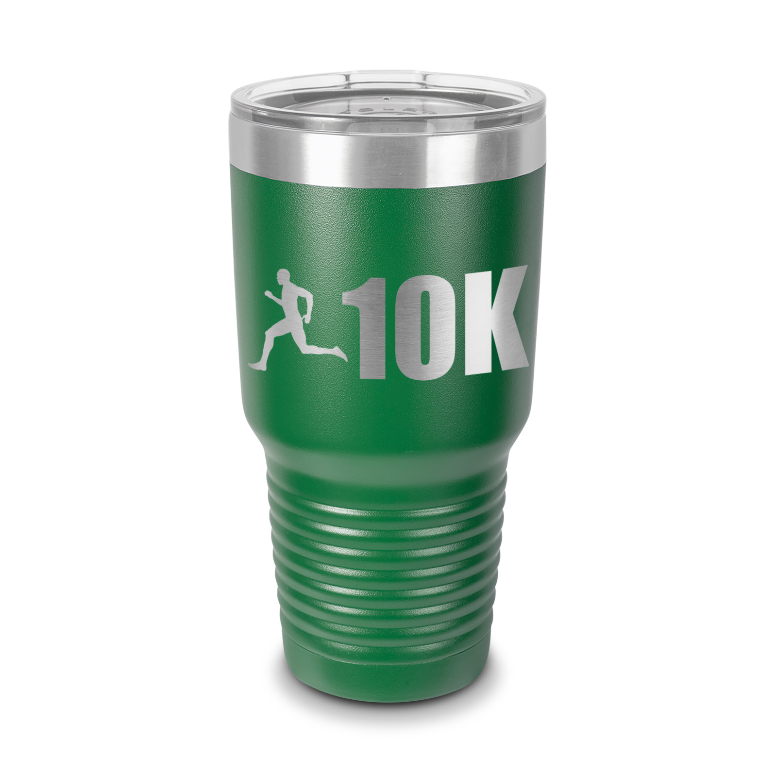 Mens 10K Tumbler 30 oz - Laser Engraved w/ Clear Lid - Stainless Steel ...