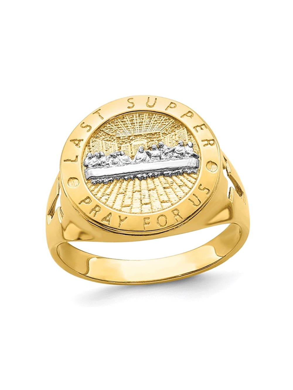 Mens 14K Yellow Gold Last Supper Ring - Walmart.com