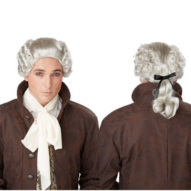 Mens 18th Century Grey Peruke White Costume Wig - Walmart.com