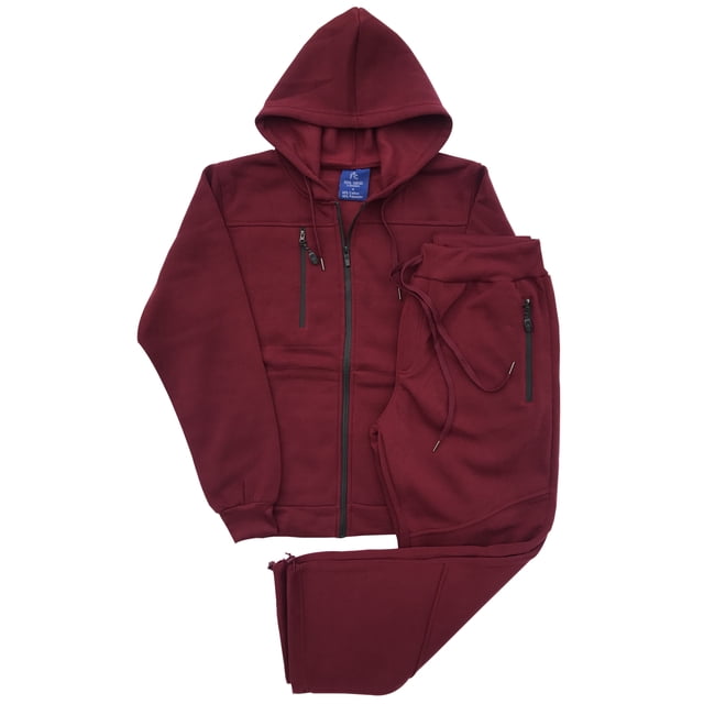 Mens 2-Piece Tech Fleece Sweatsuit with Waterproof Zippers, Retro Style ...