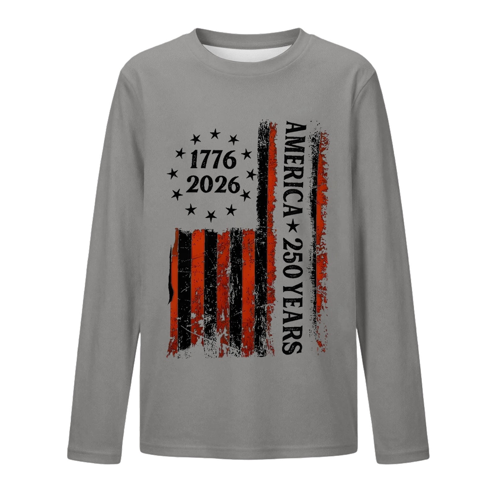 Mens 250 Anniversary USA Shirt Crewneck 4Th of July Shirts Long Sleeve ...