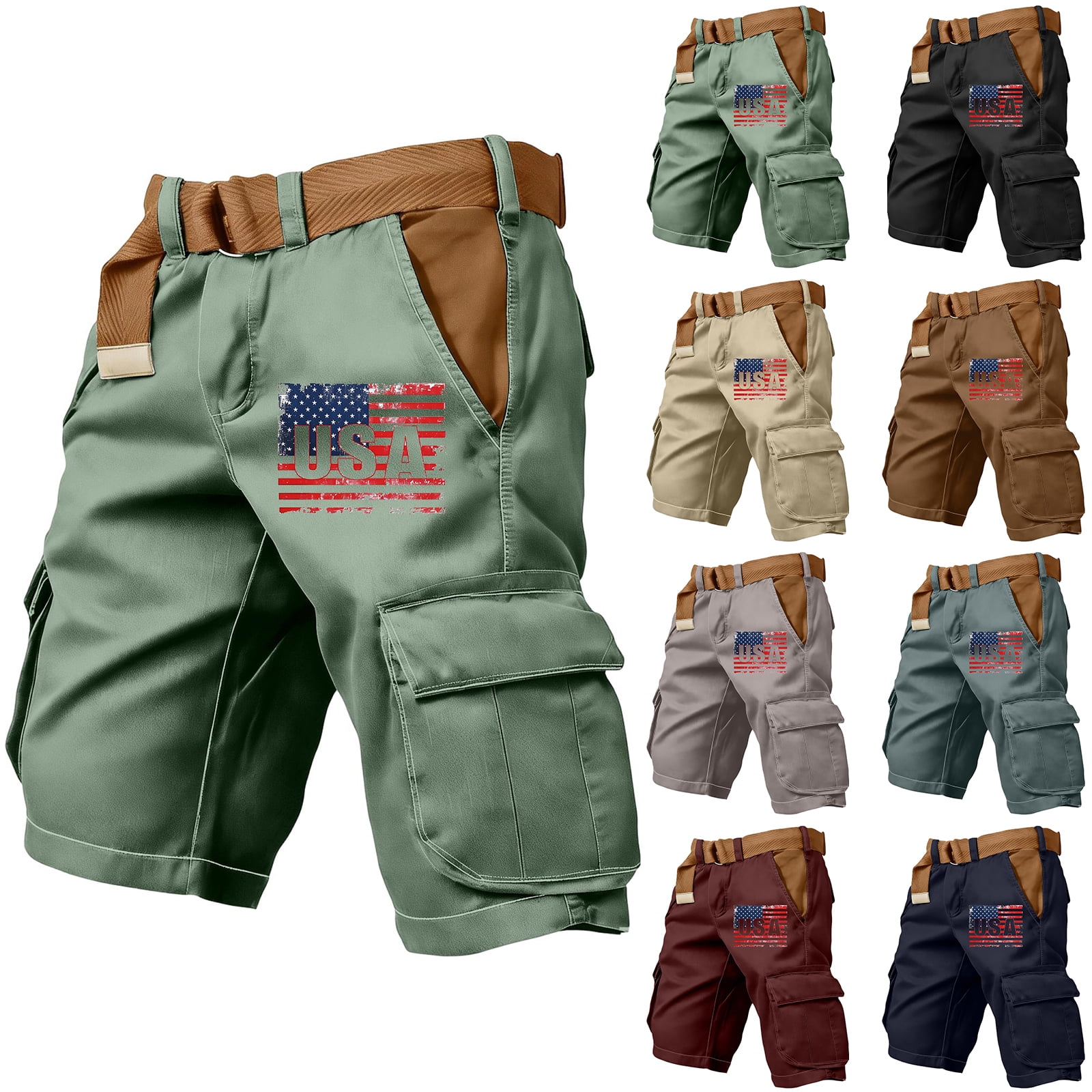 Mens 250th Anniversary Usa Cargo Shorts 1776 4th Of July Shorts Red ...