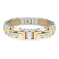 Mens 3/8 ctw Lab-Grown Diamond Two-Tone Stainless Steel Link Bracelet - Walmart.com