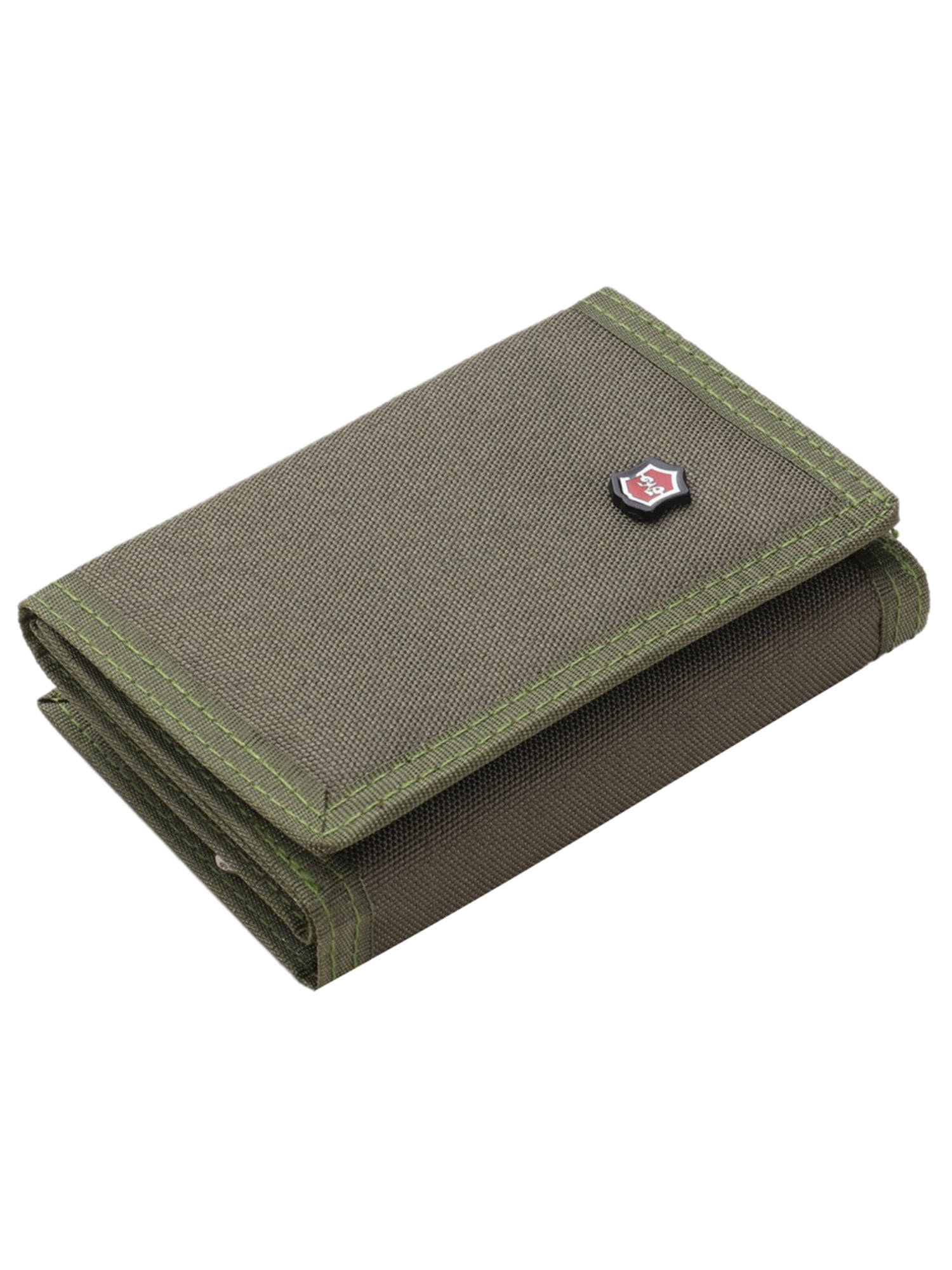 Mens 3-Fold Coin Purse, Canvas Wallet with ID Window Solid Color ...