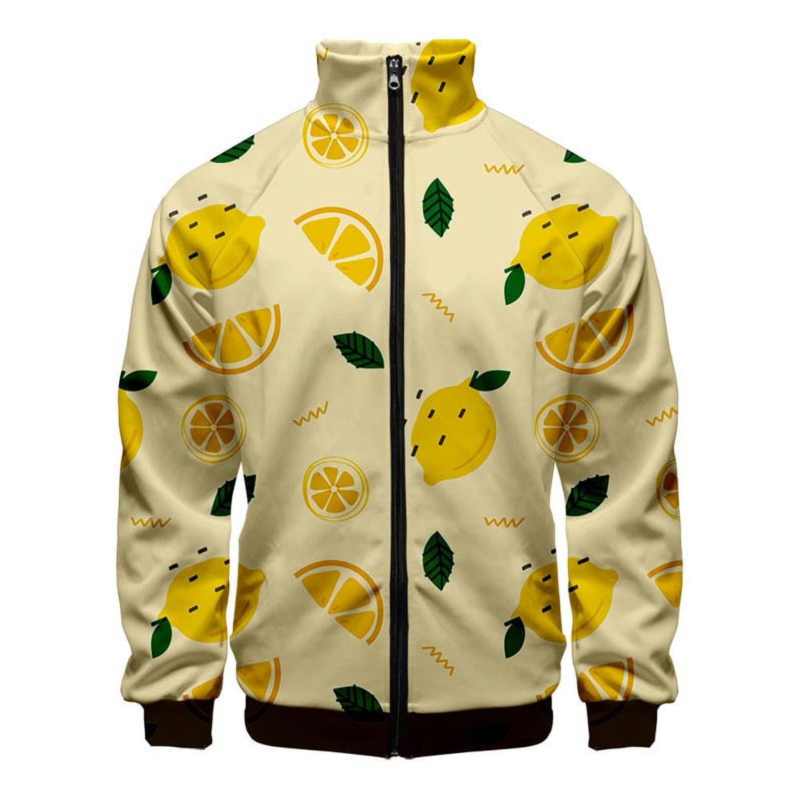 Mens 3D Printed Fruits Pattern Zip Jacket For Men Clothing Funny Mens ...