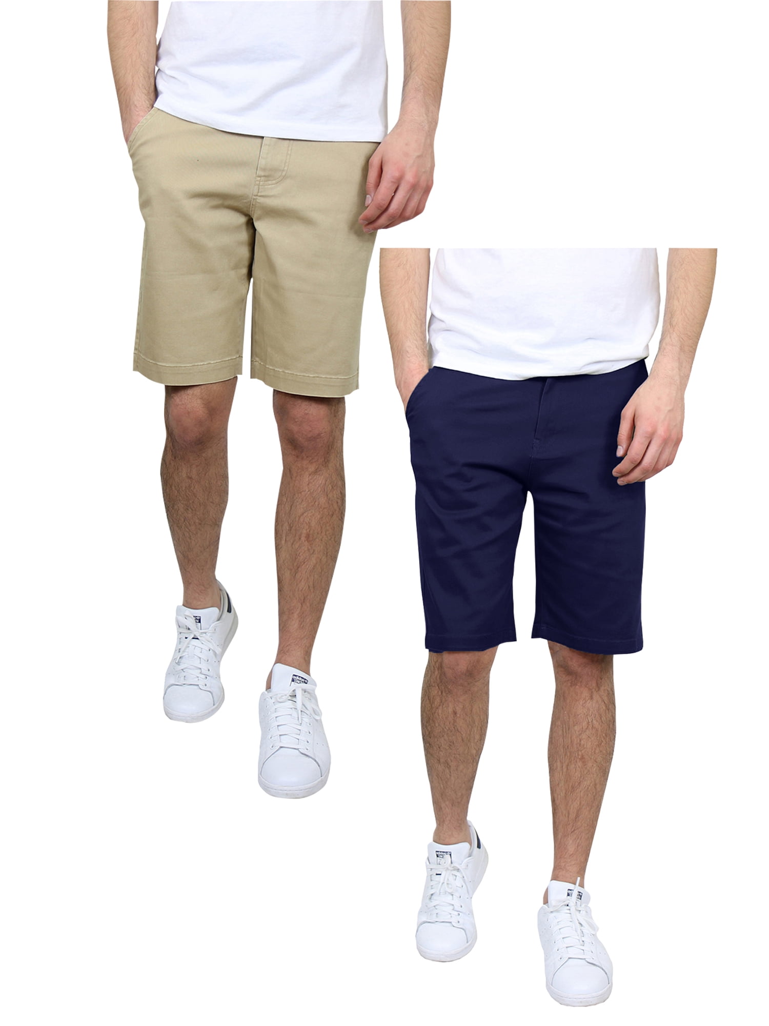 Men's Slim-Fit 5-Pocket Stretch Cotton Chino Shorts with Flat-Front ...