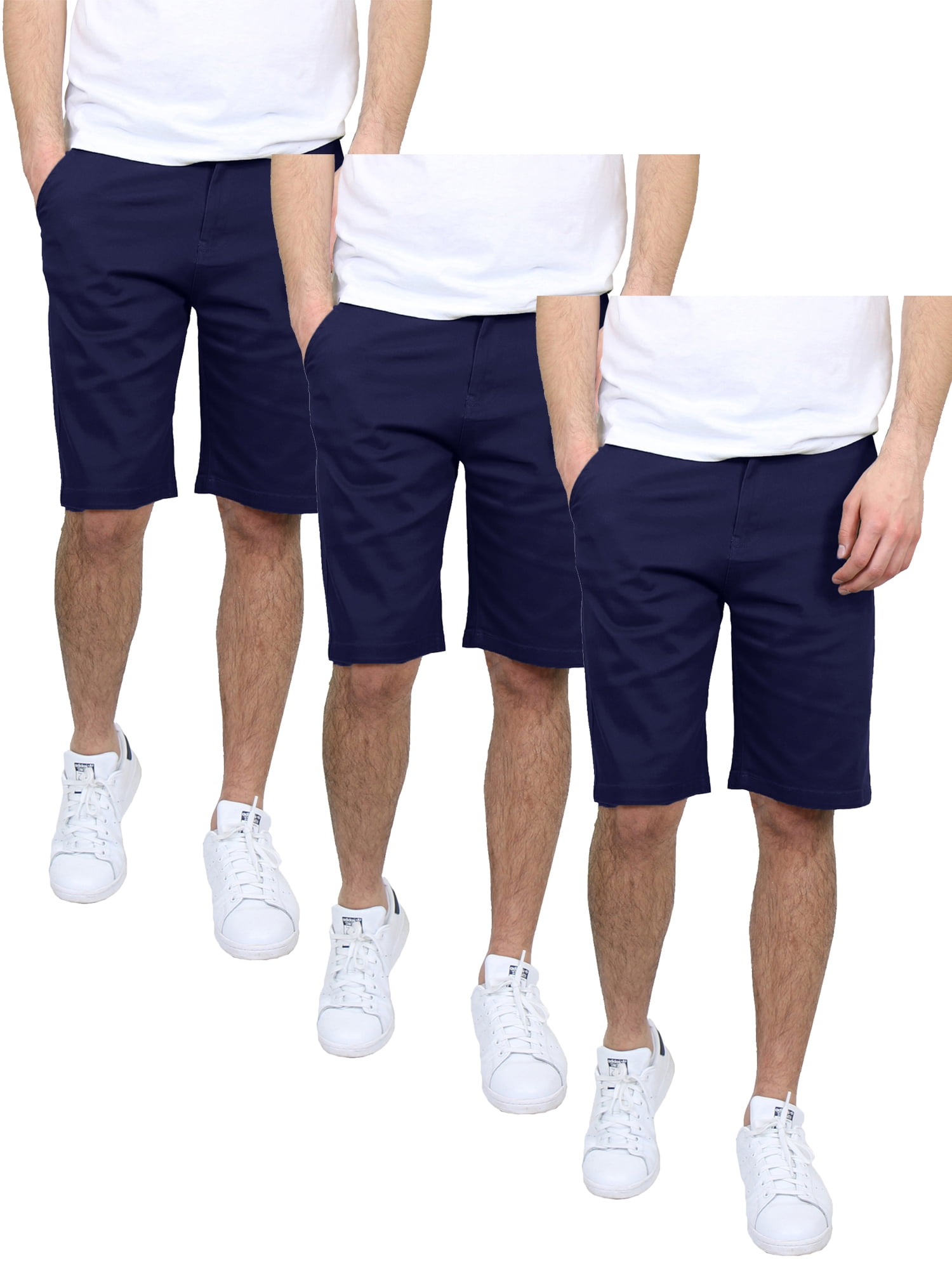 Mens 5-Pocket Slim-Fit Stretch Cotton Chino Shorts (5-Pack) with Flat ...