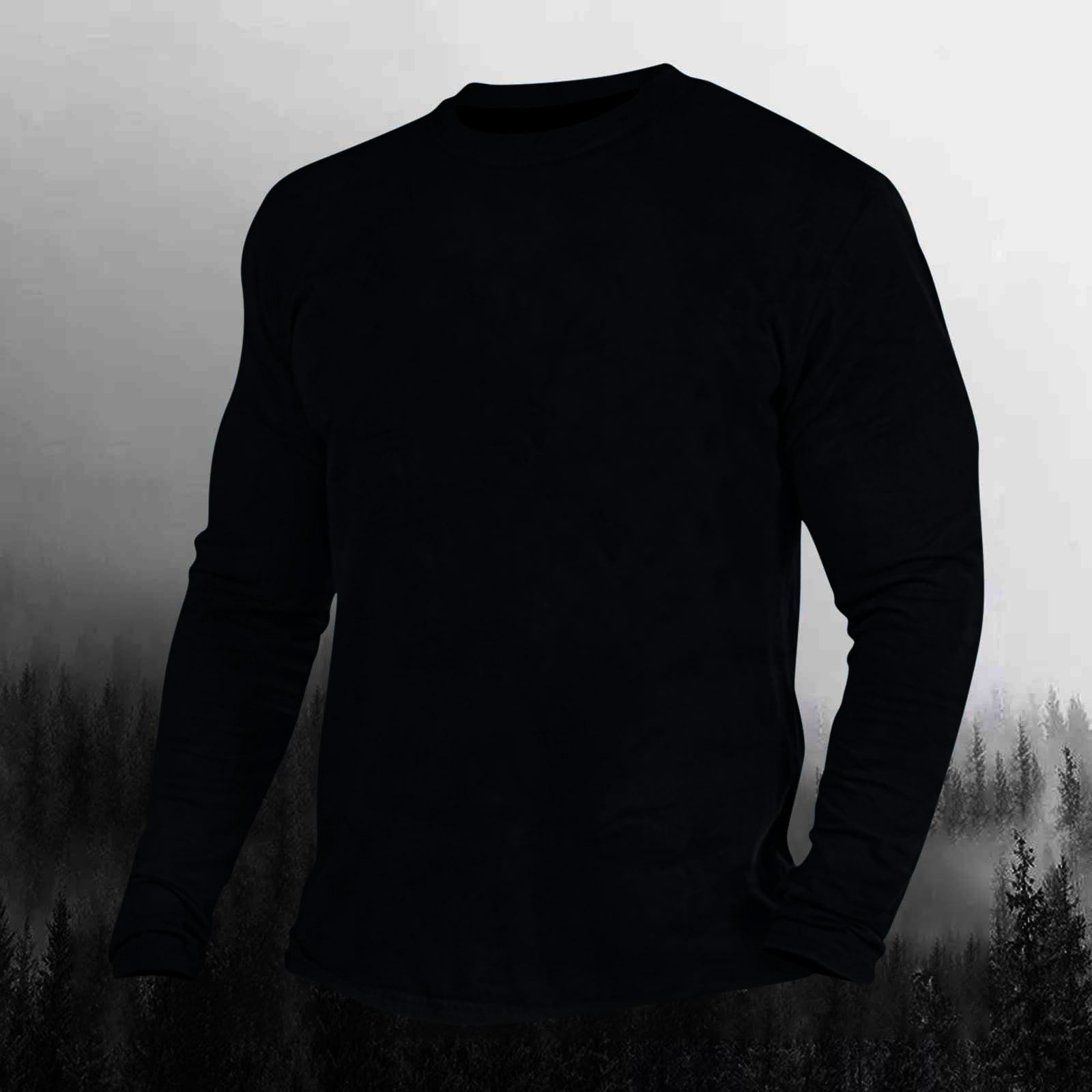 Mens 5XL Shirts Big and Tall Long Sleeve Tshirts Shirt Plus Size M-5XL Casual Pullover Crewneck ...