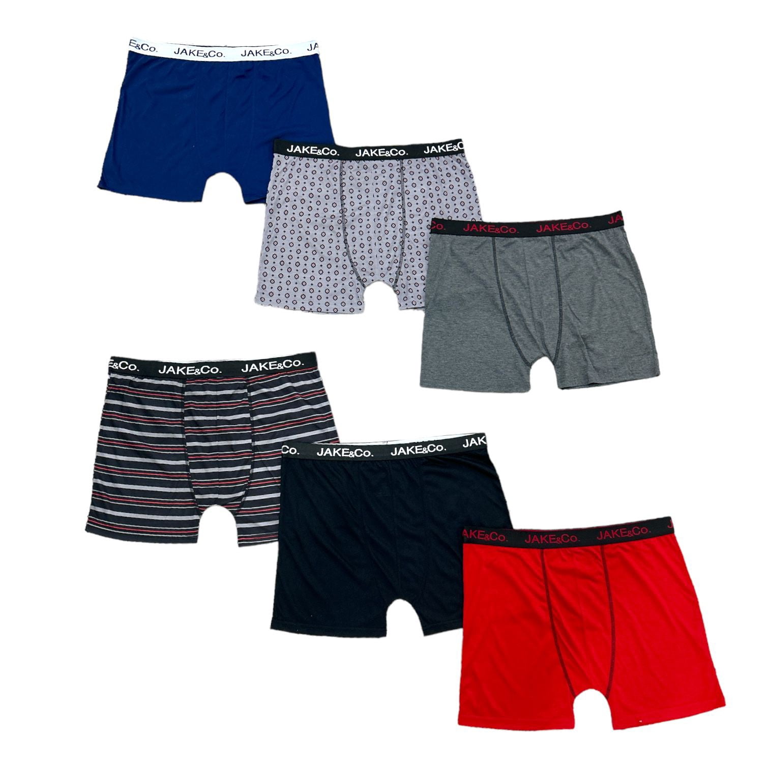 Mens 6 Pack Boxer Briefs - Super Soft Fit - Walmart.com