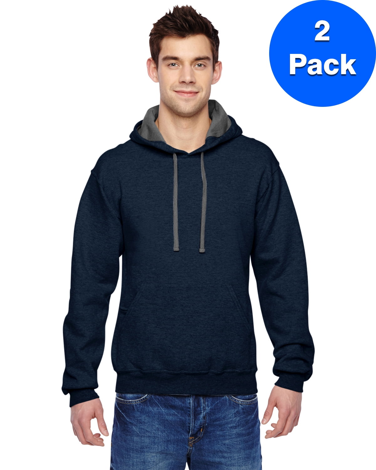 Mens 7.2 oz. Sofspun Hooded Sweatshirt SF76R (2 PACK) - Walmart.com