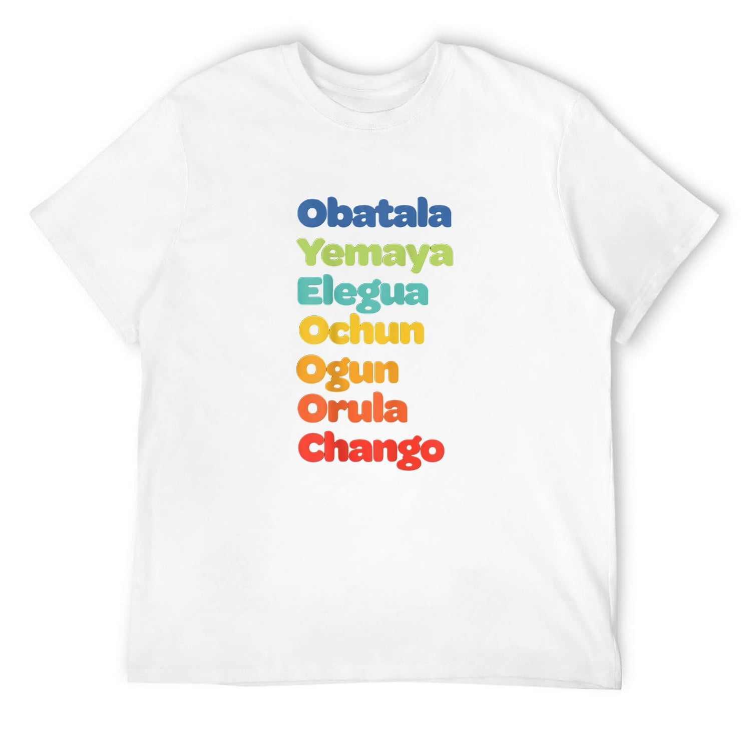 Mens 7 Seven African Powers Orisha Santeria Cuba Religion T-Shirt White ...