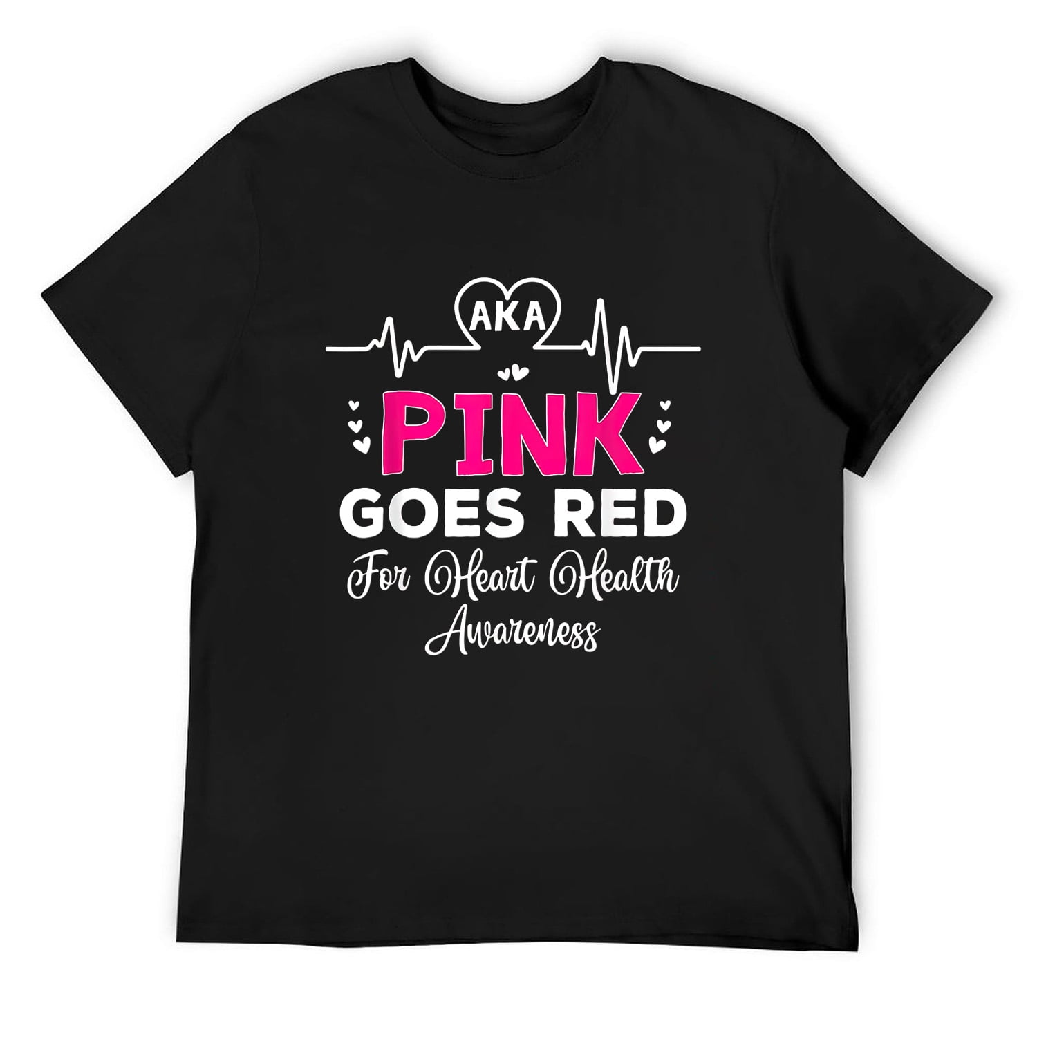 Mens AKA Pink Goes Red For Heart Health Awareness Month 2022 T-Shirt ...