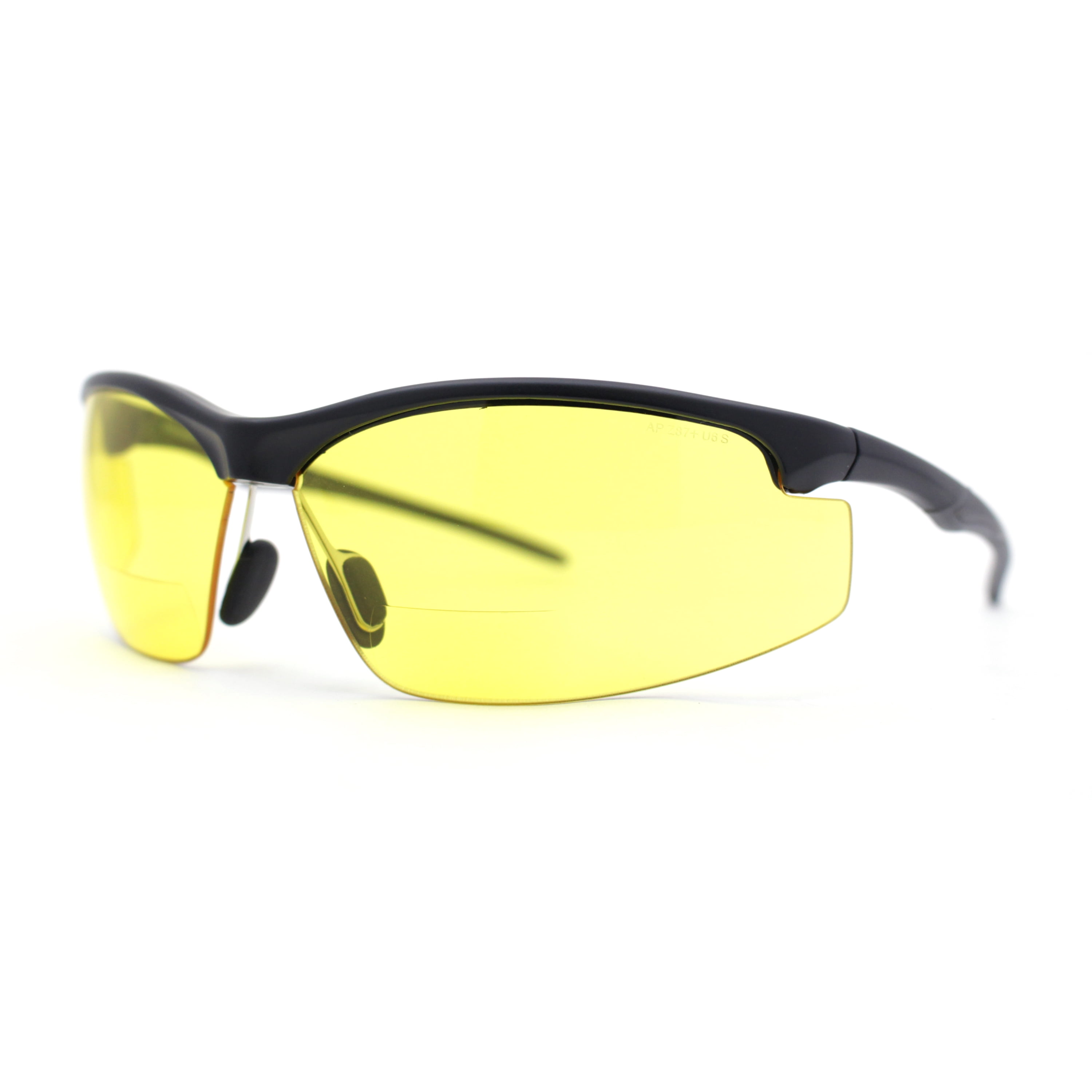 SA106 Mens ANSI Z87.1 Wrap Half Rim Safety Bifocal Reading Glasses ...