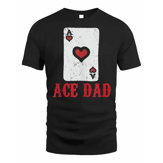 Mens Ace Dad Hearts Playing Card Cash Game Tourney Poker Pro Shirt ...