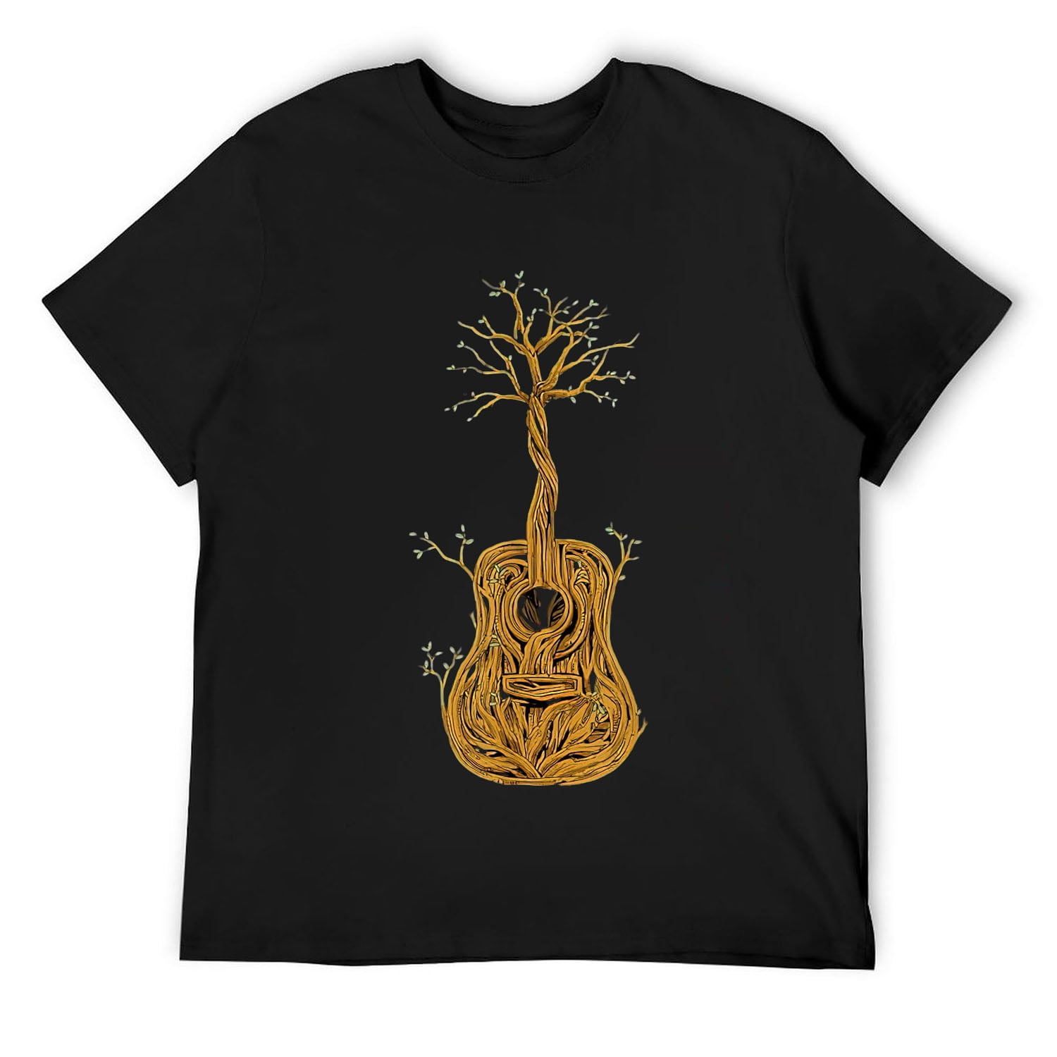 Mens Acoustic Guitar Shirt Tree of Life Guitar Player Guitarist T-Shirt ...