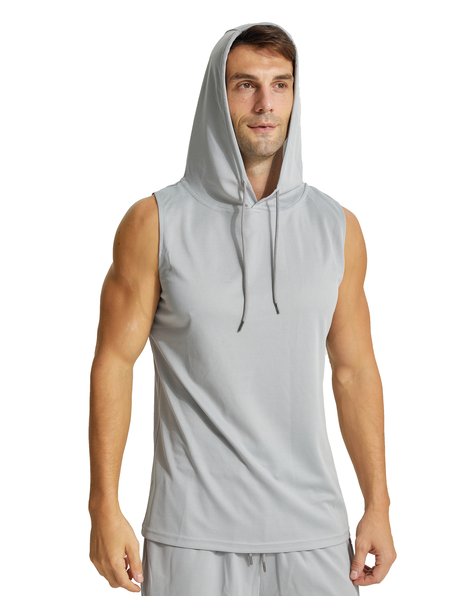 Kali Store Summer Tops Mens Workout Hooded Tank Tops Sleeveless Gym