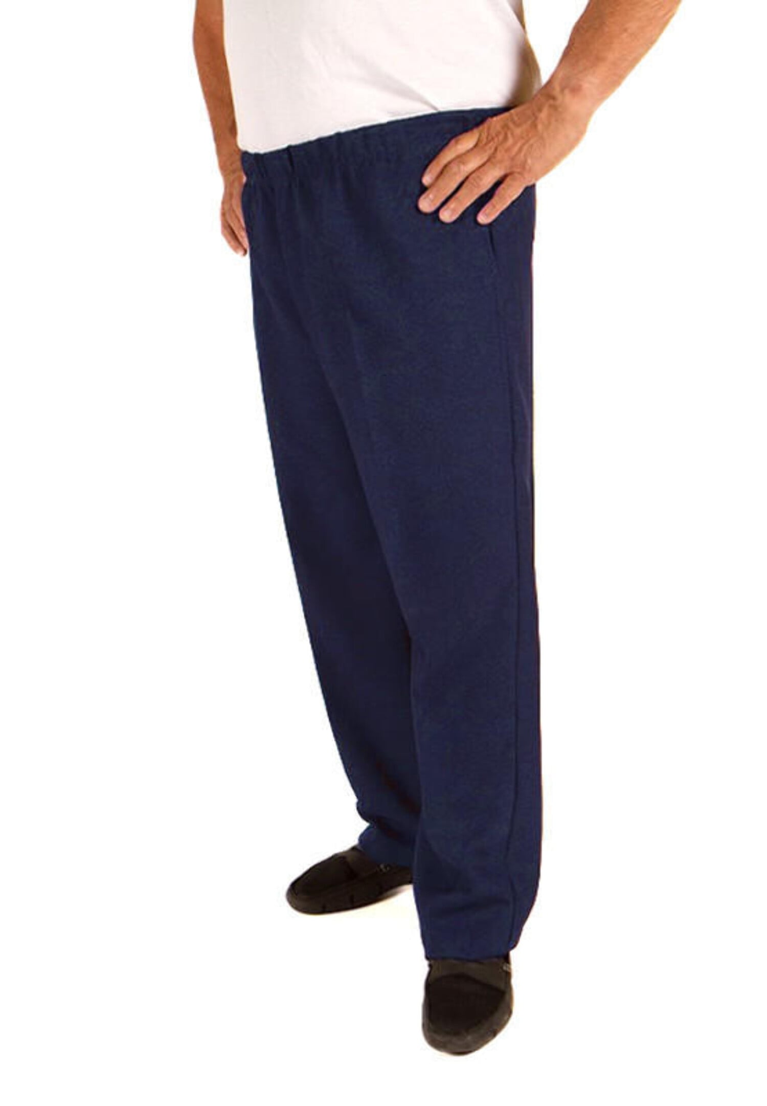 Mens Adaptive Side-Snap, Full-Elastic Waist Poly Pants - Walmart.com