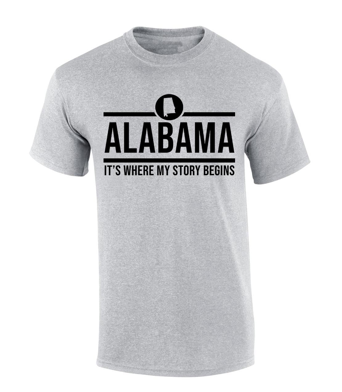 Mens Alabama Tshirt Alabama It's Where My Story Begins Short Sleeve T ...