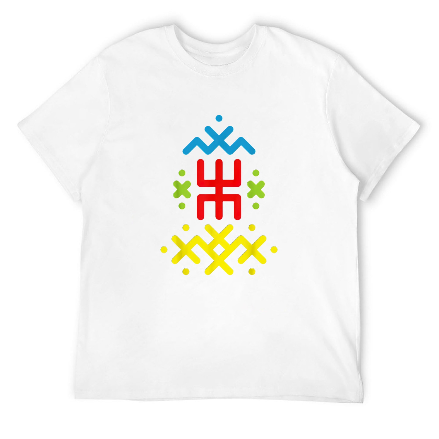 Mens Amazigh Yaz Motifs Flag Berbers Moroccan Algerian Tunisian T-Shirt ...
