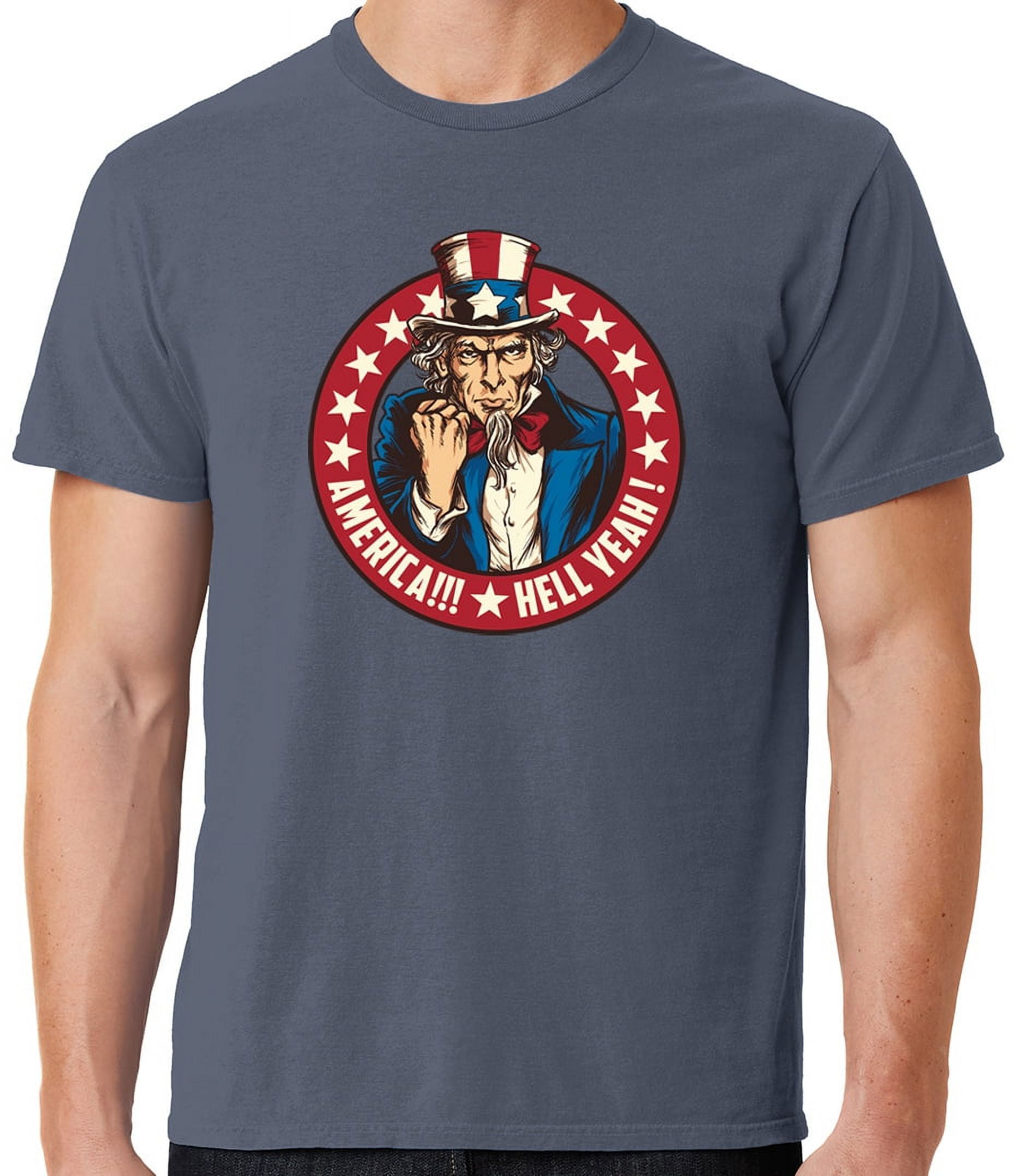 Mens America Hell Yeah Patriotic Cotton Tee Shirt, 3XL Denim Blue - Walmart.com