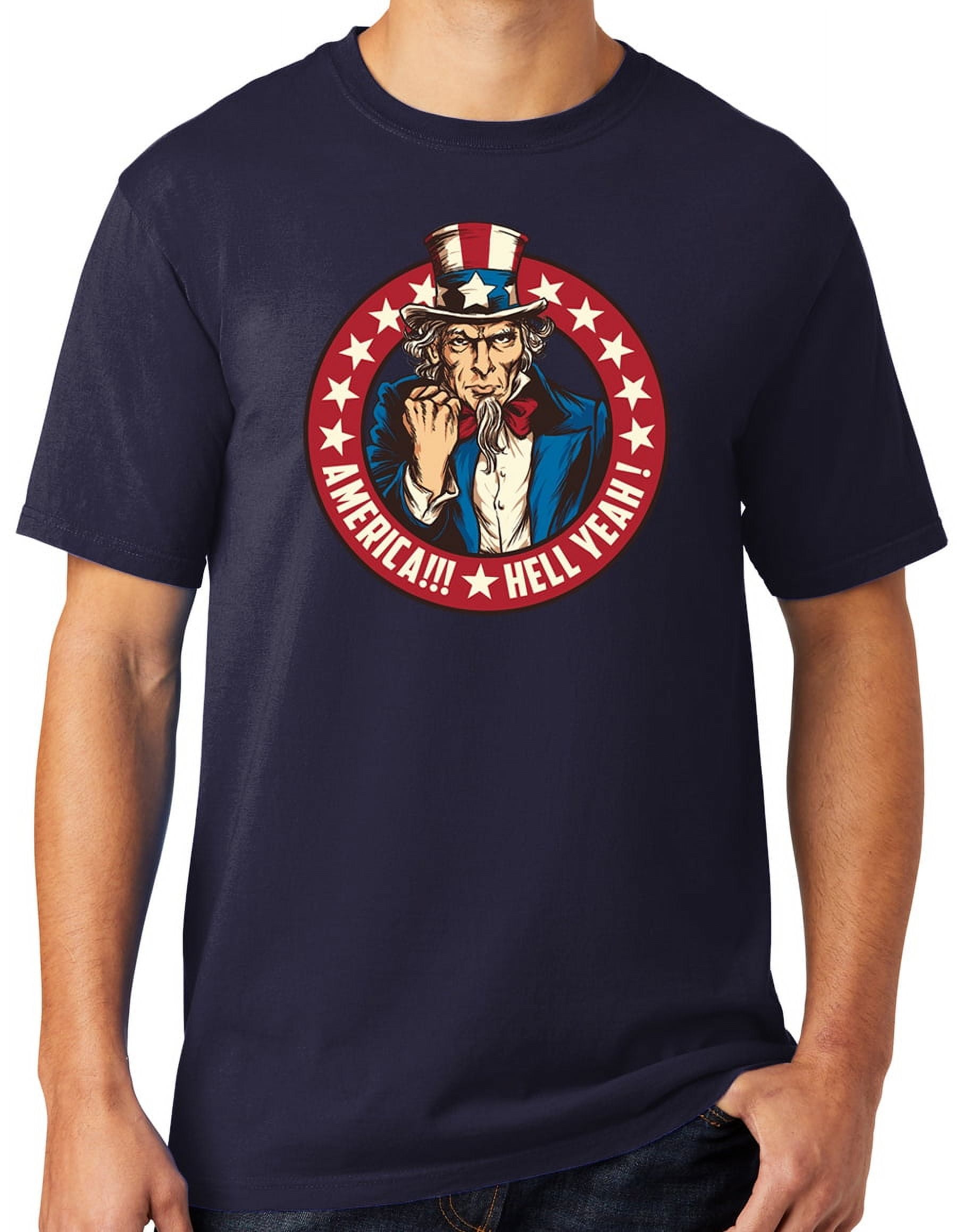 Mens America Hell Yeah Patriotic Cotton Tee Shirt, XL True Navy Blue - Walmart.com