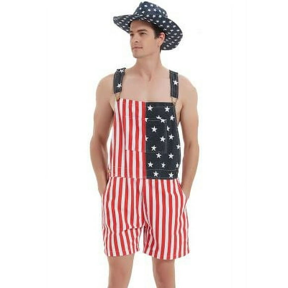 American Flag Overalls Men