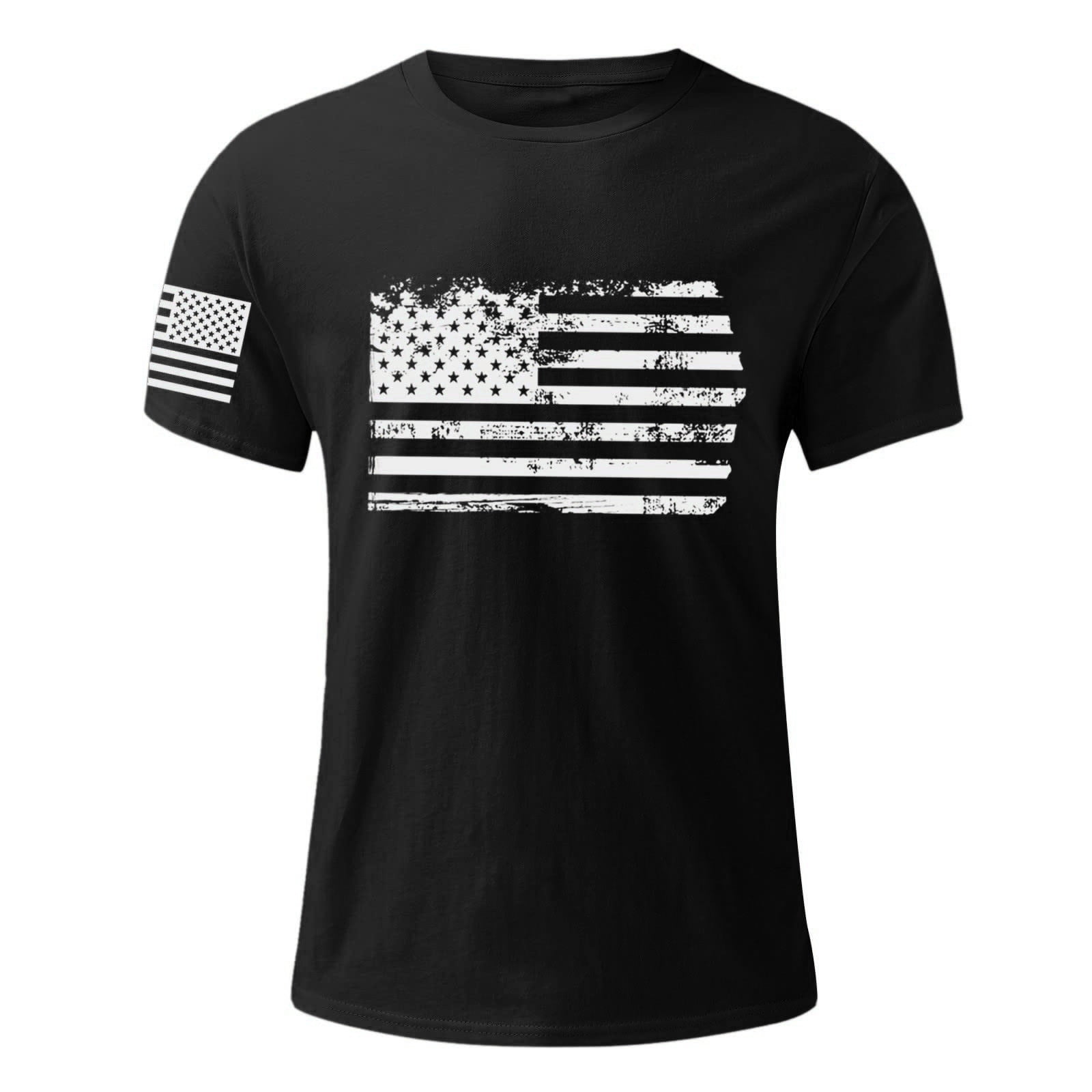 Mens American Flag Patriotic Shirt American 4th of July Short Sleeve ...