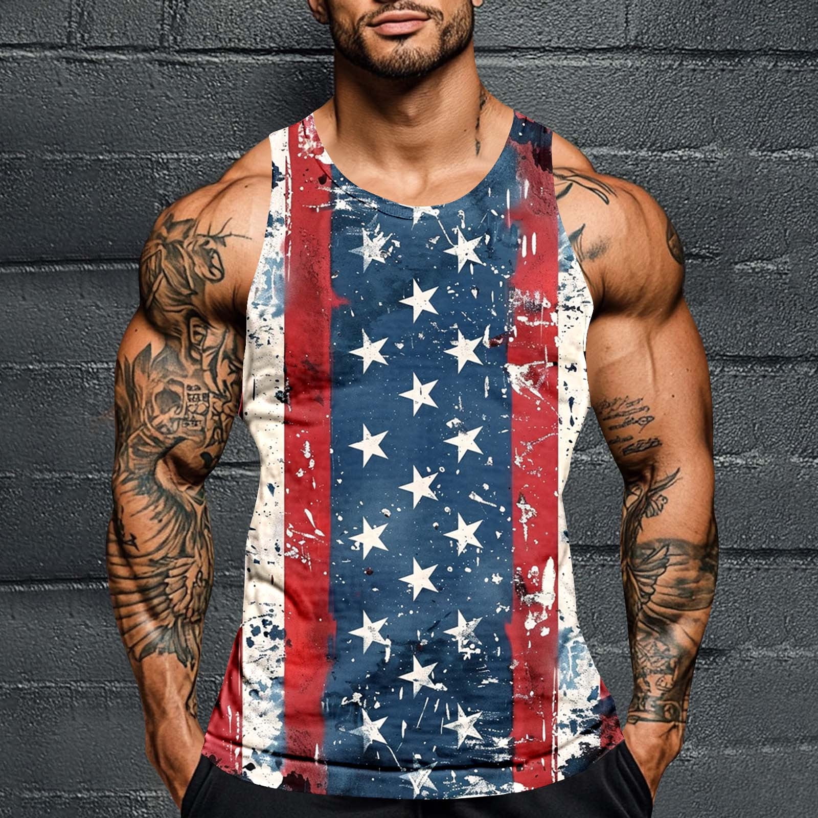 Mens American Flag Tank Tops 4th of July Tank Tops Patriotic Tank Men ...