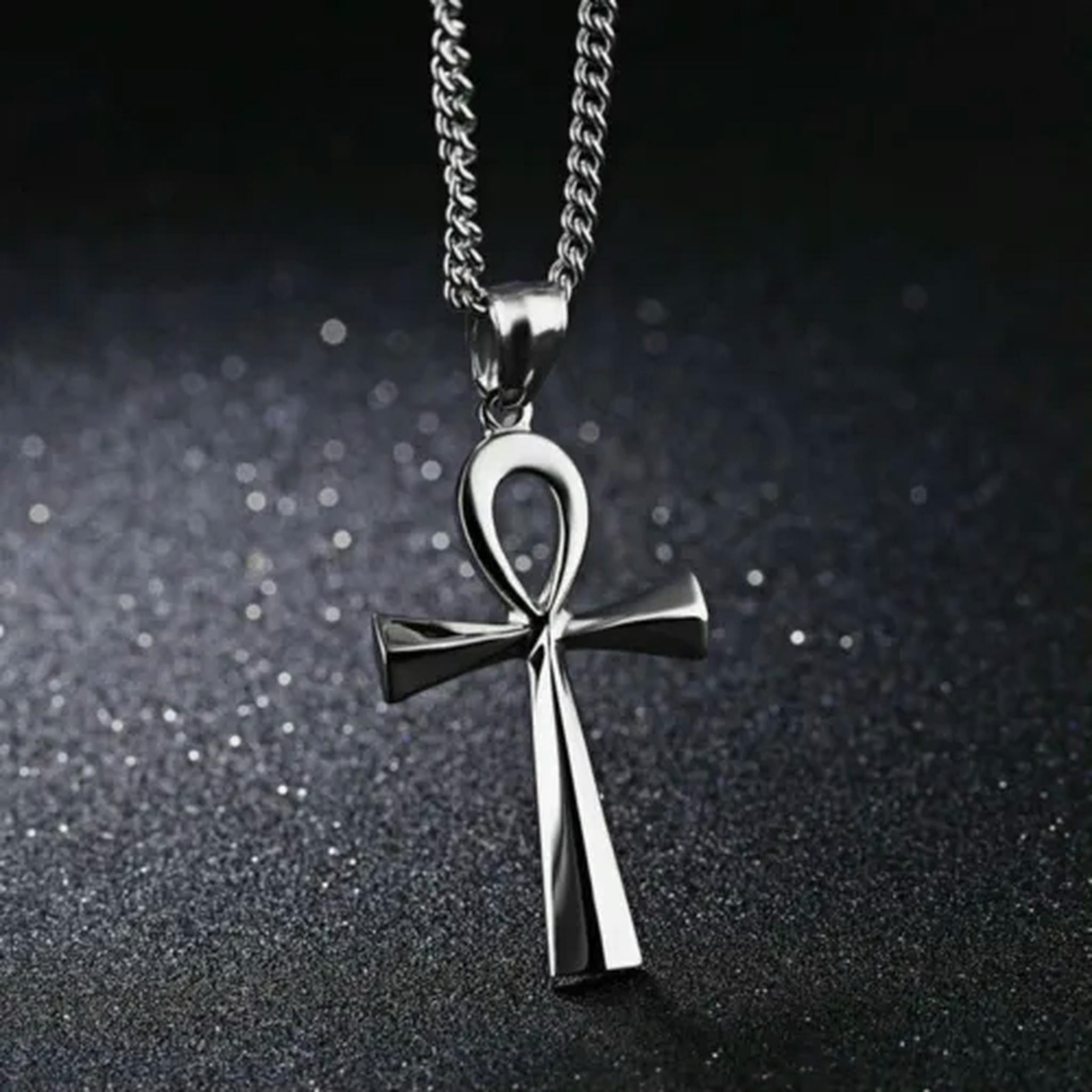 Mens Ancient Egyptian Ankh Cross Pendant Necklace Hip Hop Jewelry Chain ...