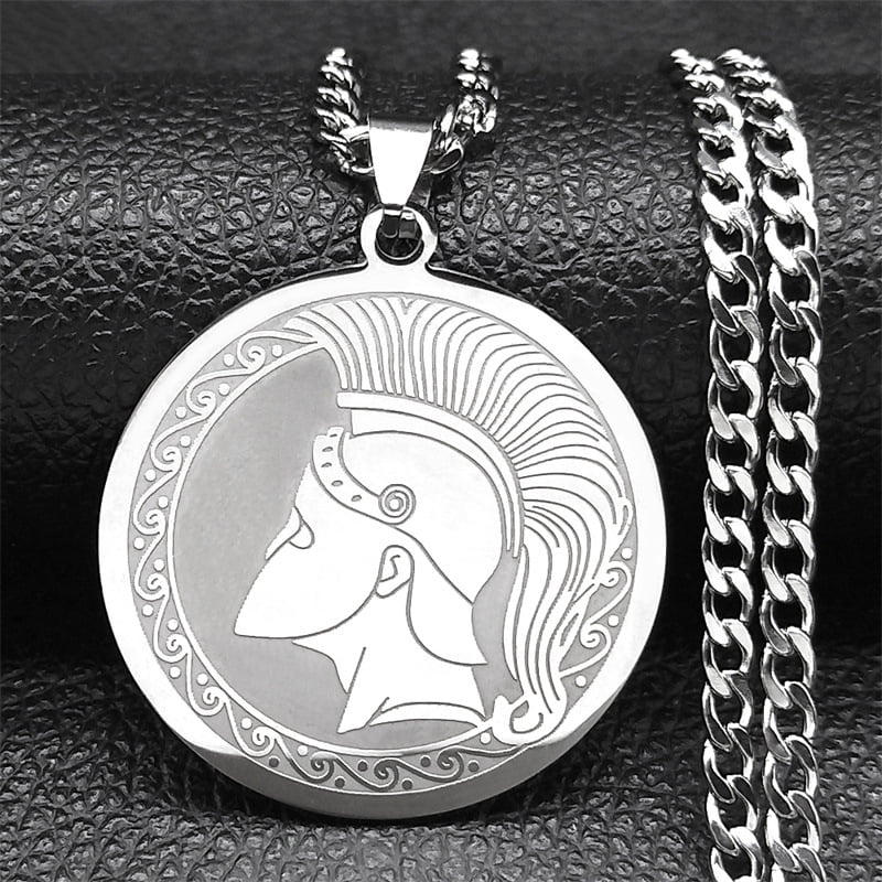 Mens Ancient Greek God Spartan Warrior 14K Yellow Gold Pendant ...