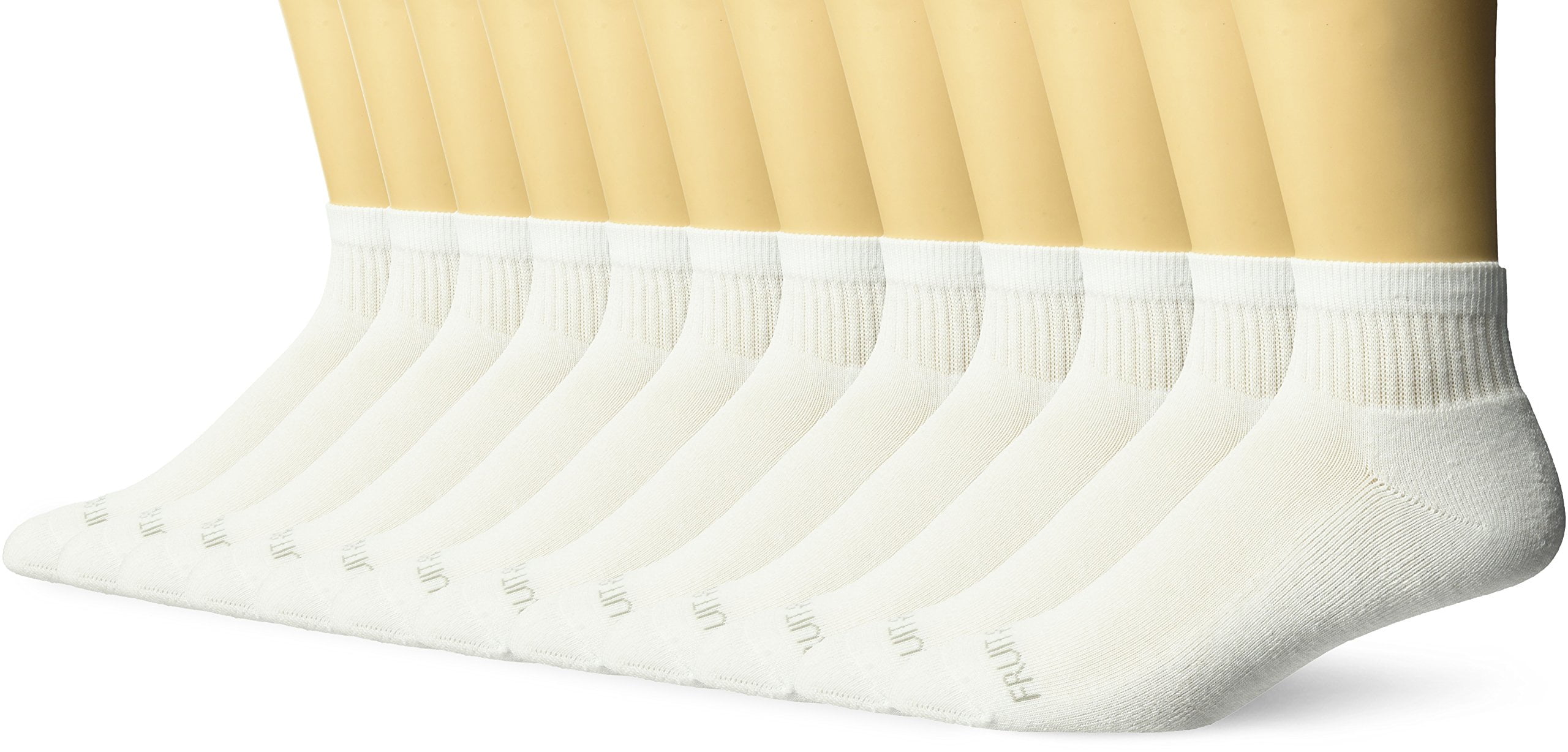 Fruit of the Loom Men's Athletic Cotton Ankle Socks, Size 6-12, Value ...