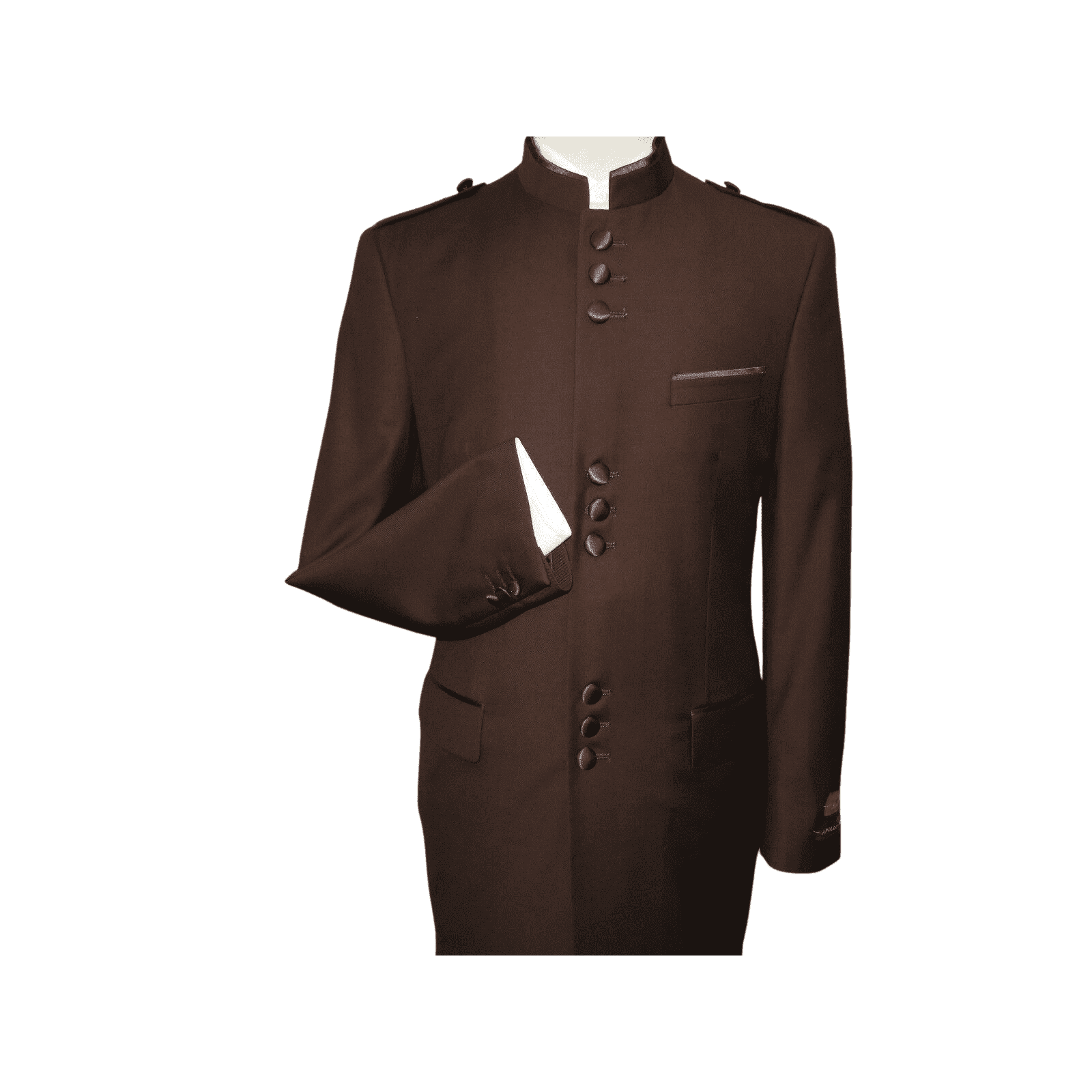 Mens Apollo King Banded Collarless suit Chinese Mandarin Wide leg AG94 ...