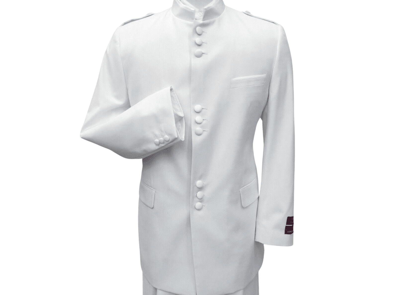 Mens Apollo King Banded Collarless suit Chinese Mandarin Wide leg AG98 ...