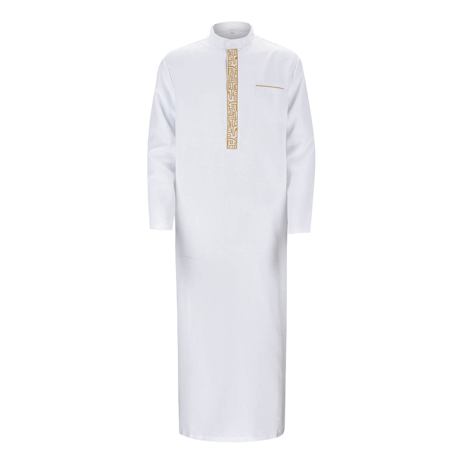 Mens Arabic Thobe Robe Long Sleeve Traditional Kaftan Prayer Dress ...