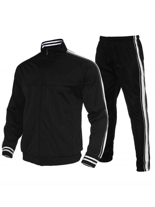 Mens Athletic 2 Piece Tracksuit Sets Casual Jogging Suits Full Zip ...