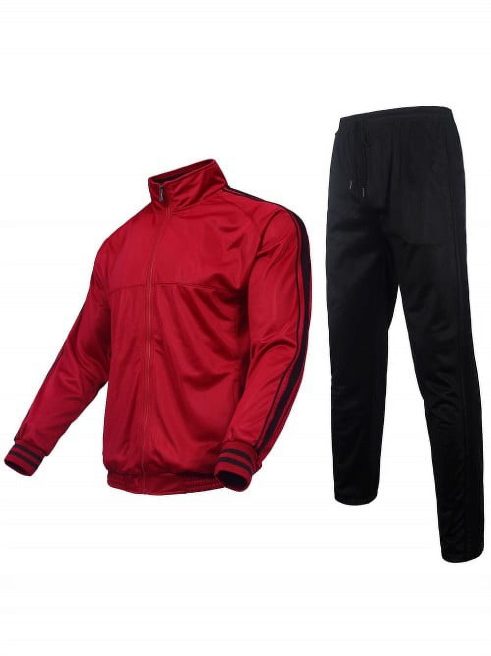 Mens Athletic 2 Piece Tracksuit Sets Casual Jogging Suits Full Zip ...
